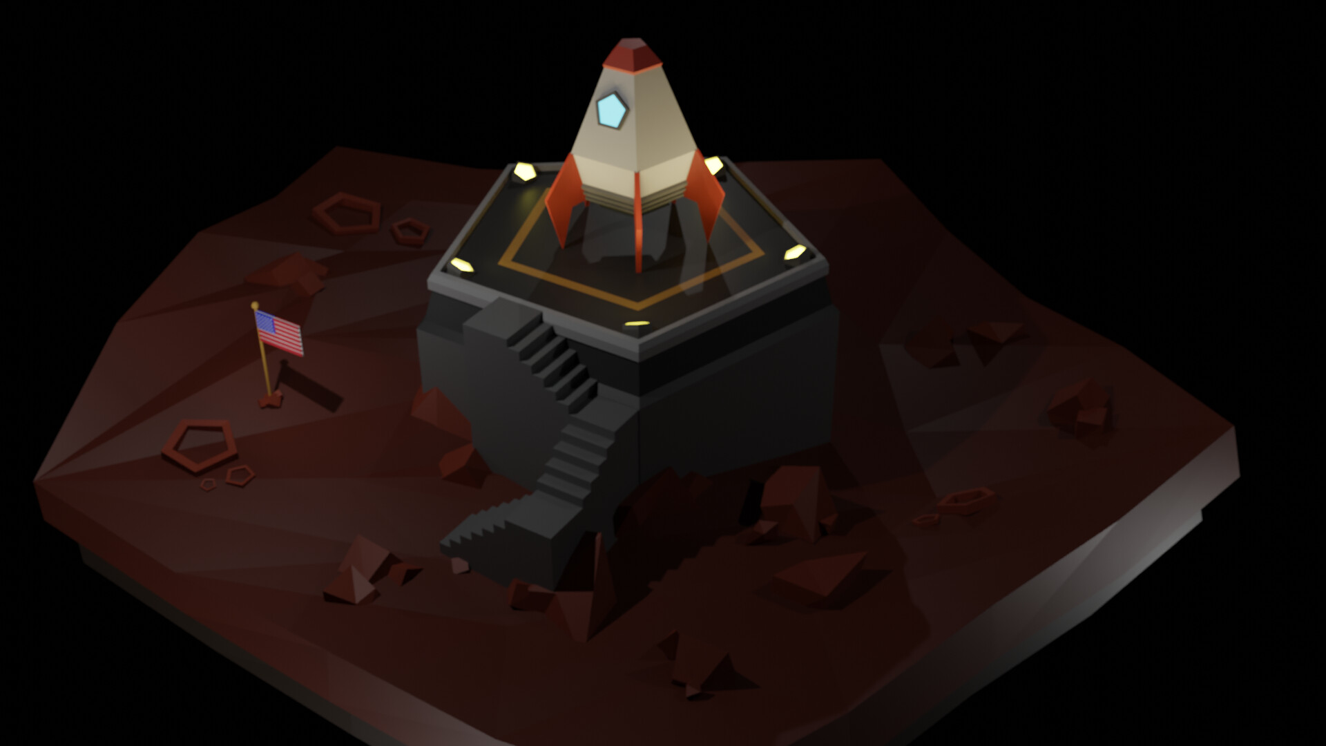 ArtStation - Low-Poly Rocket