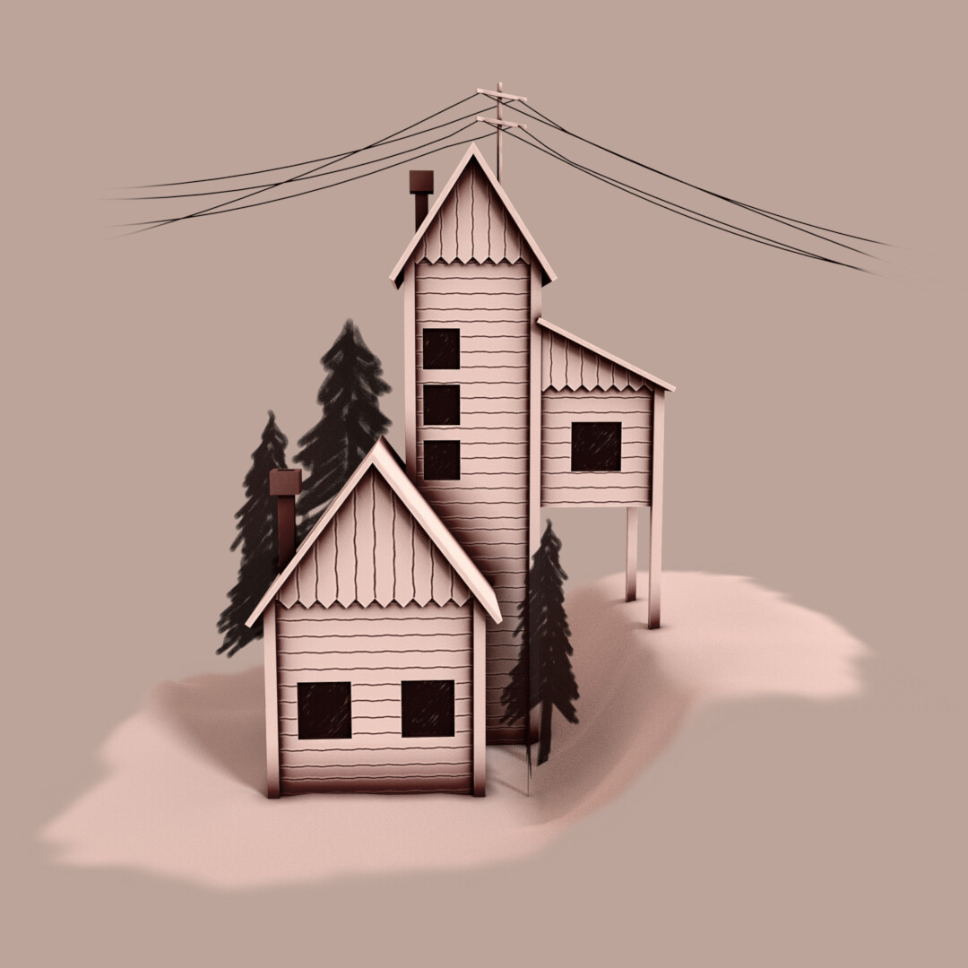 ArtStation - Scene from pencil houses