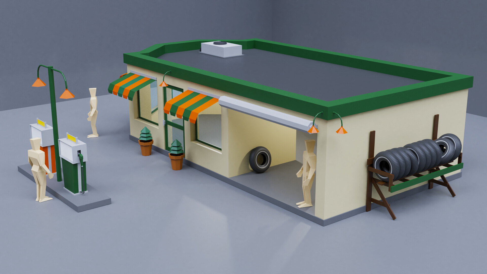 Declan Flynn - Low-poly Gas Station