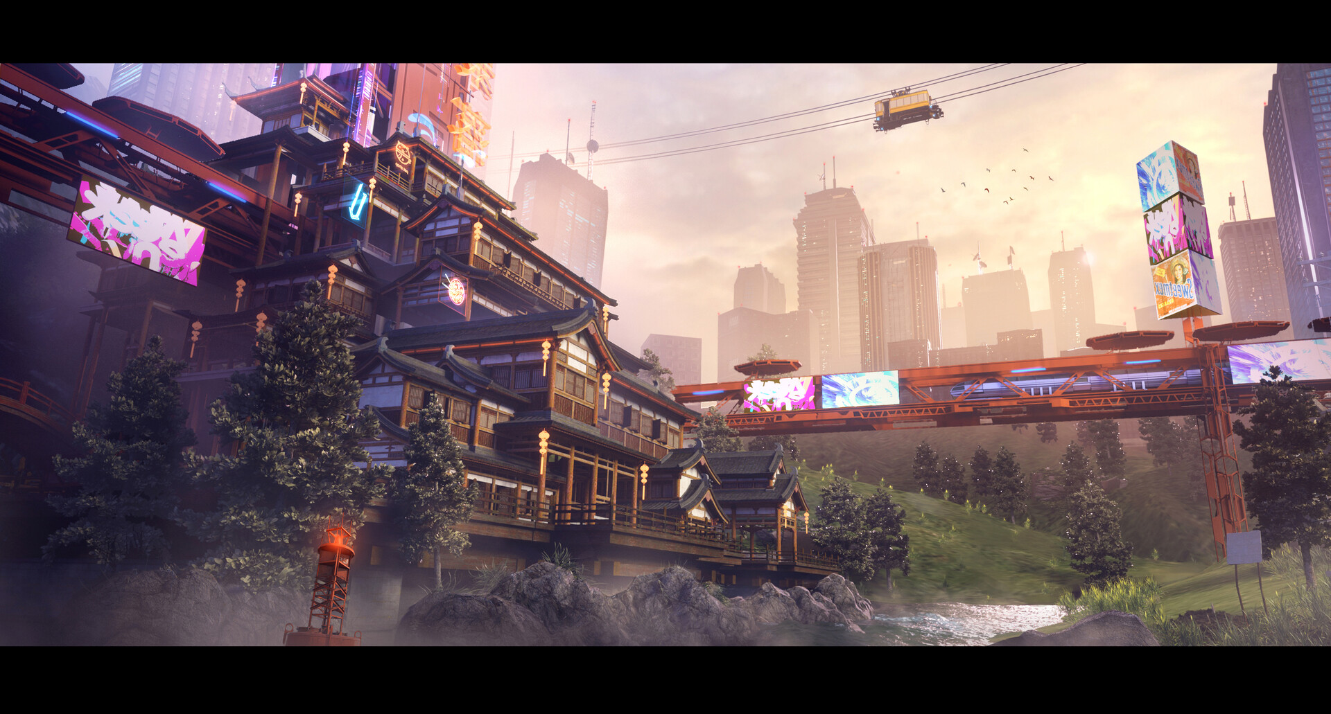 ArtStation - cyberpunk ancient city