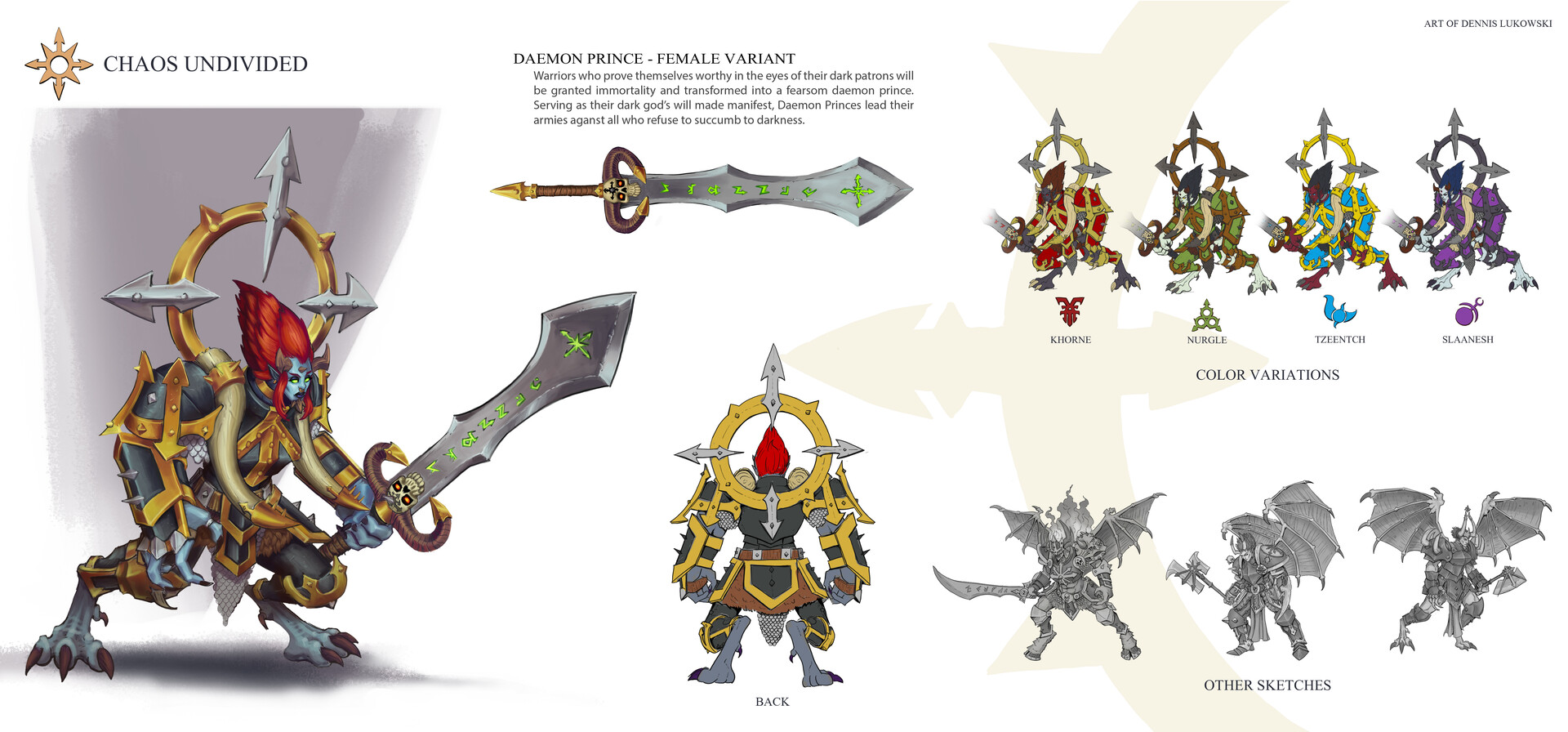 Artstation Female Daemon Prince Warhammer Redesign