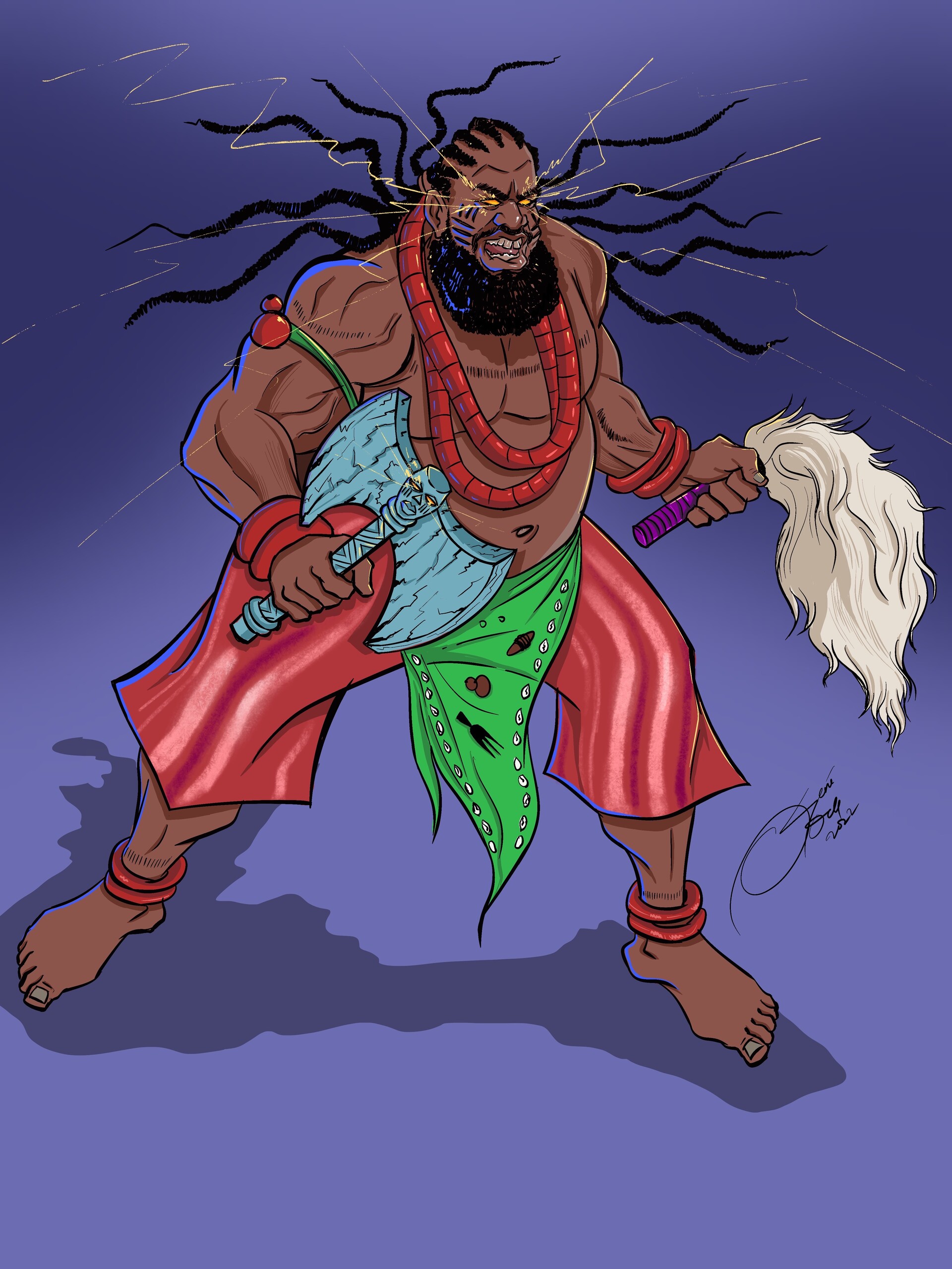 ArtStation - Sango (god of thunder)