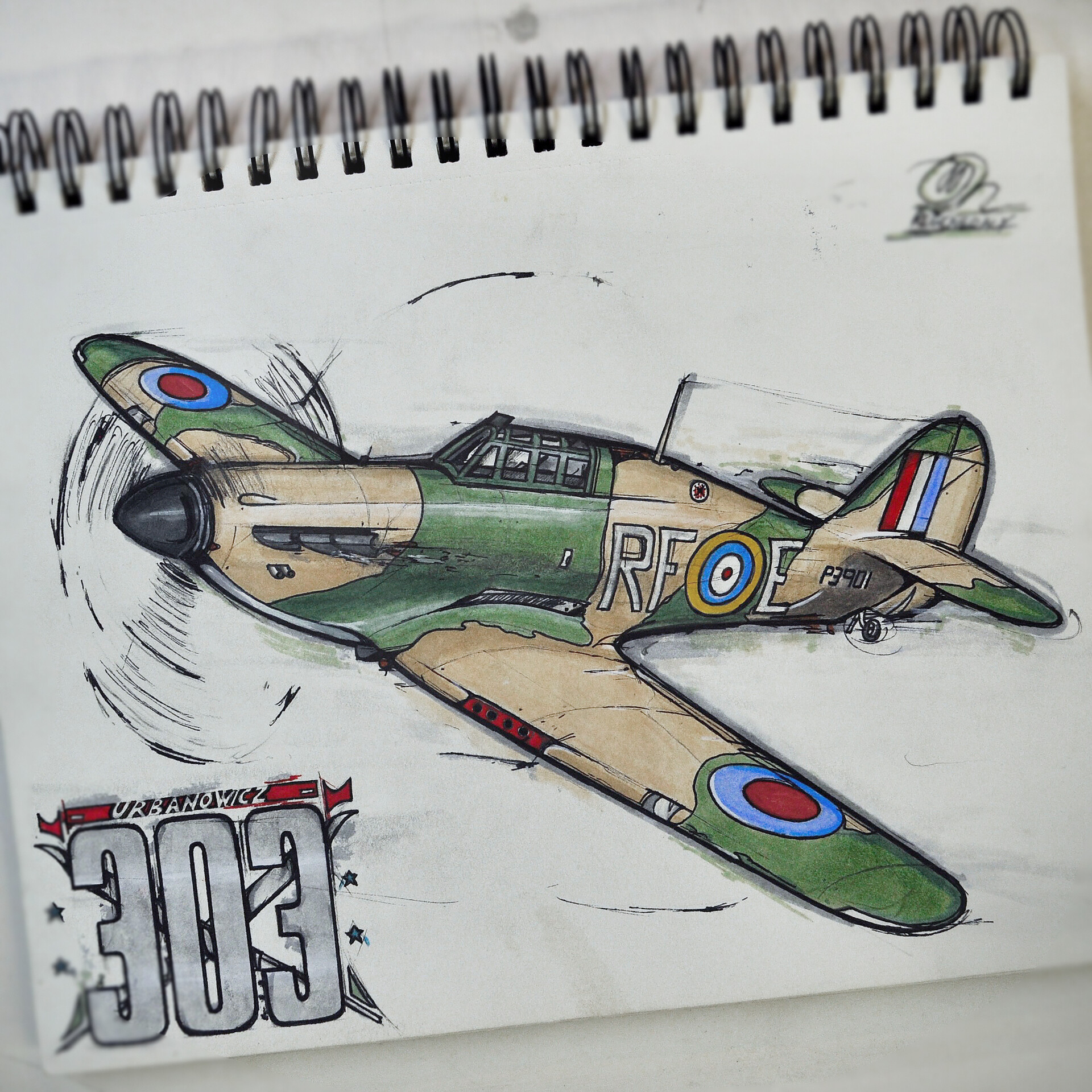 hurricane plane drawing