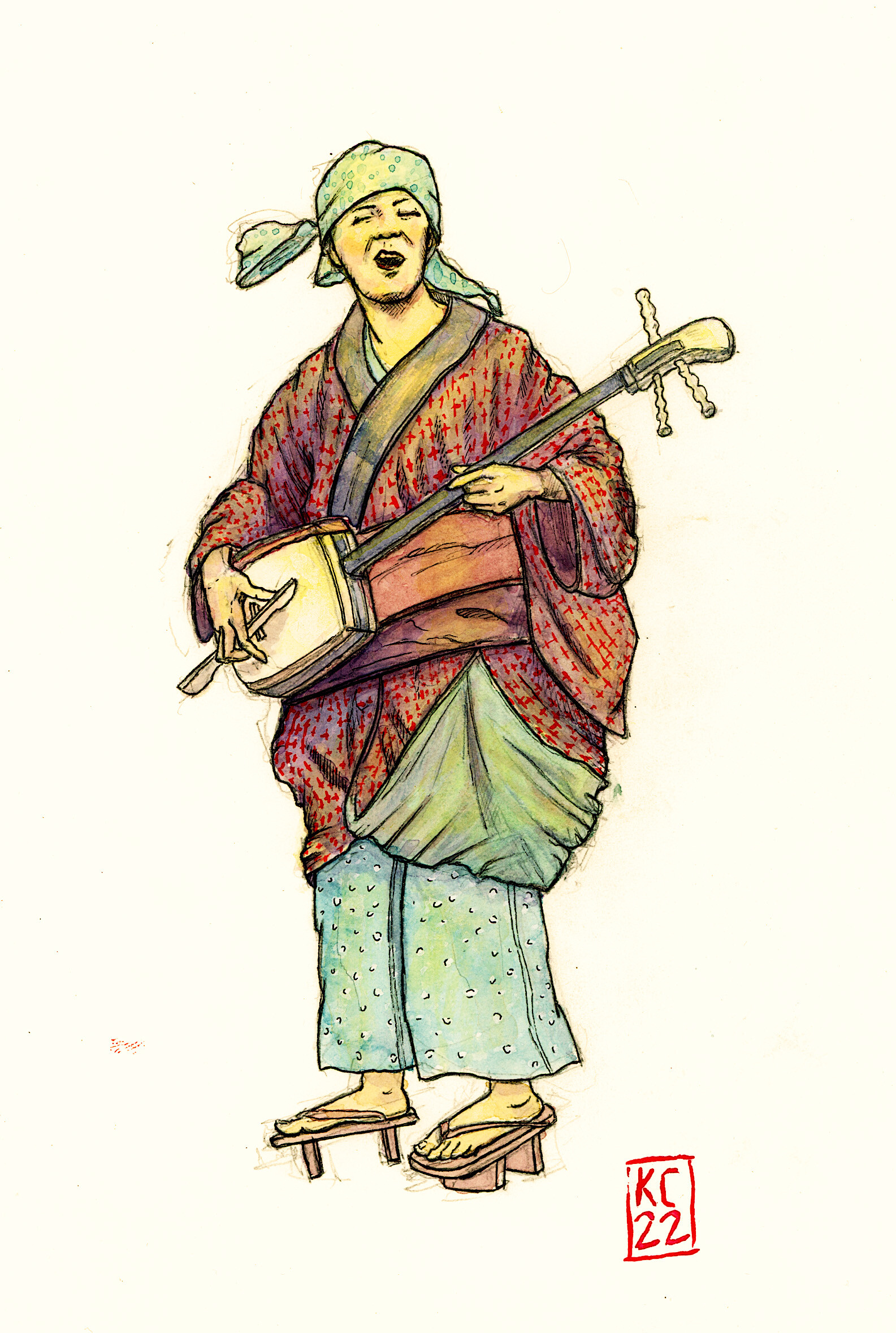ArtStation - 1870s Japanese Minstrel