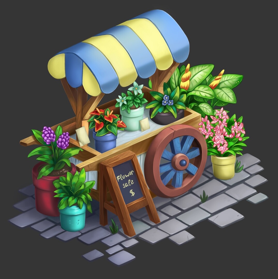 ArtStation - flower cart