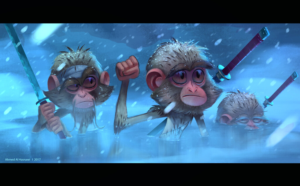 ArtStation - The snow monkey