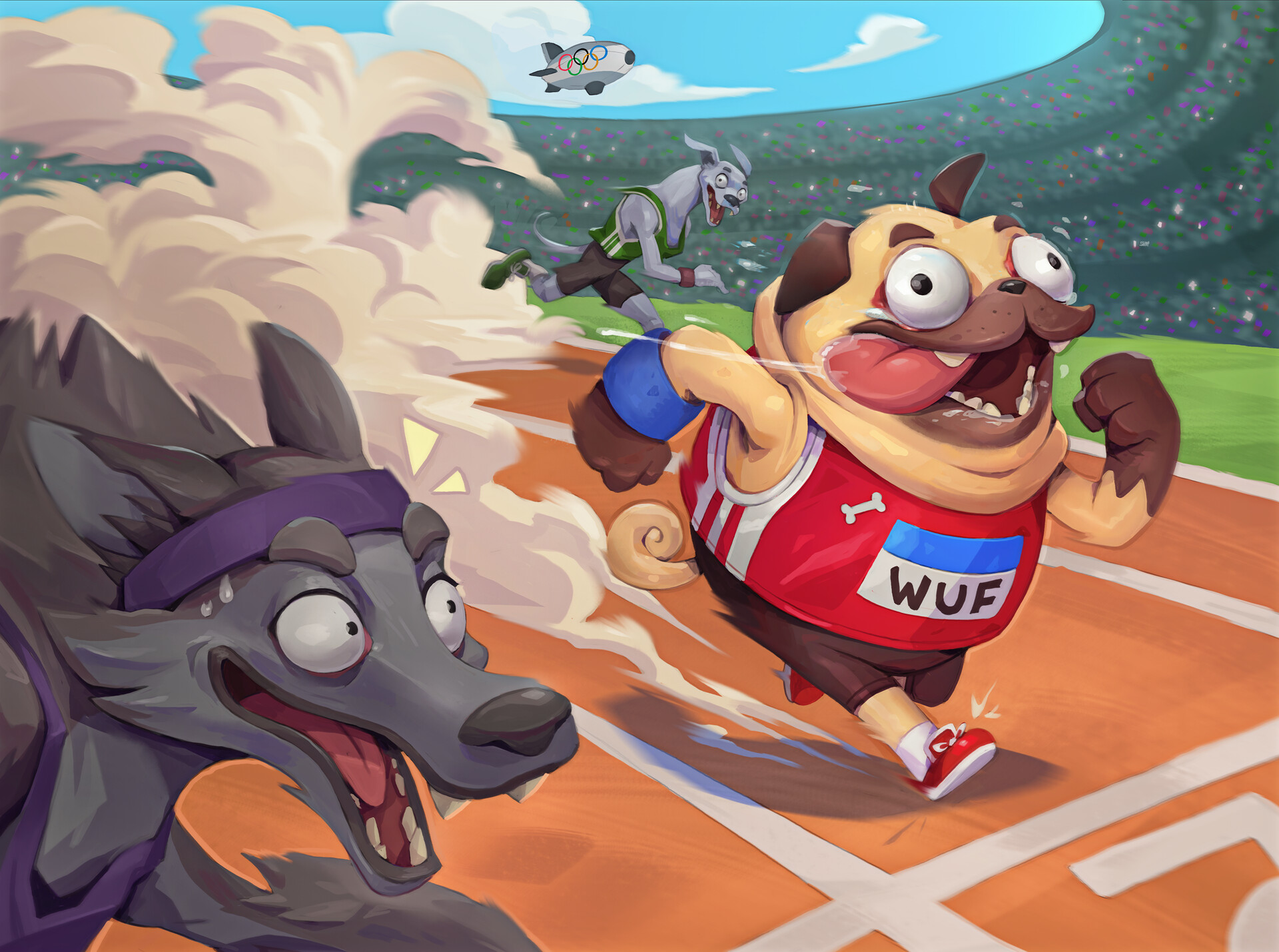 ArtStation - Dog Relay Race