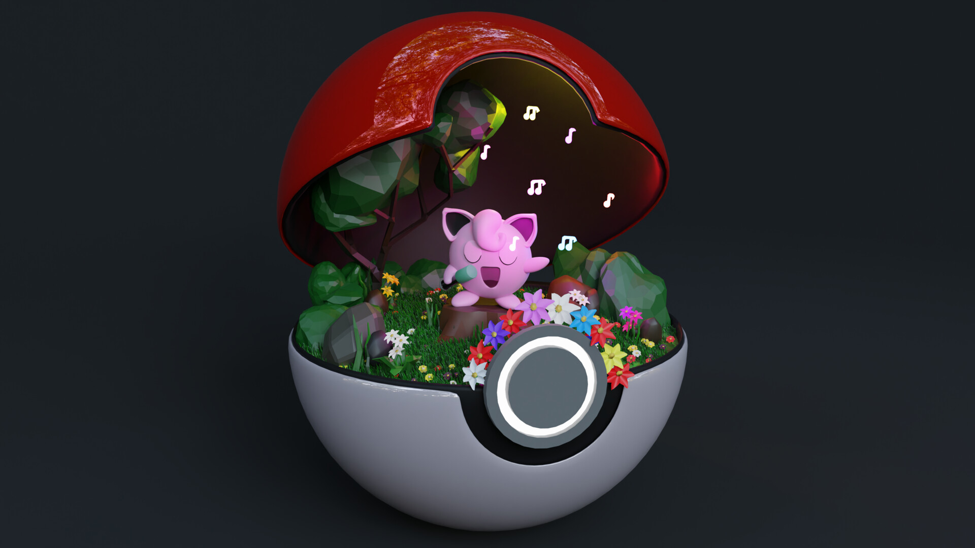 ArtStation - Jigglypuff in the Pokeball