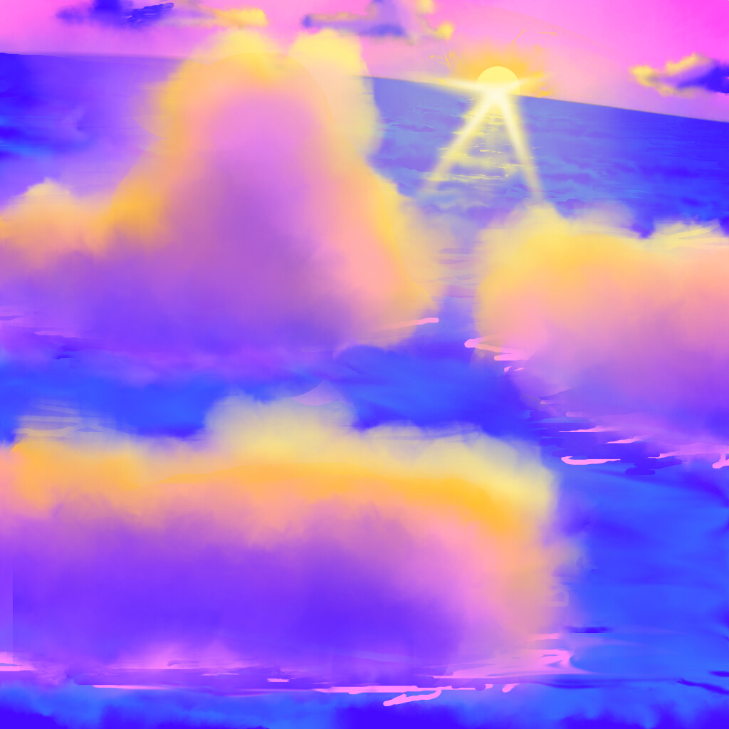 ArtStation - Cotton Candy Sky Painting