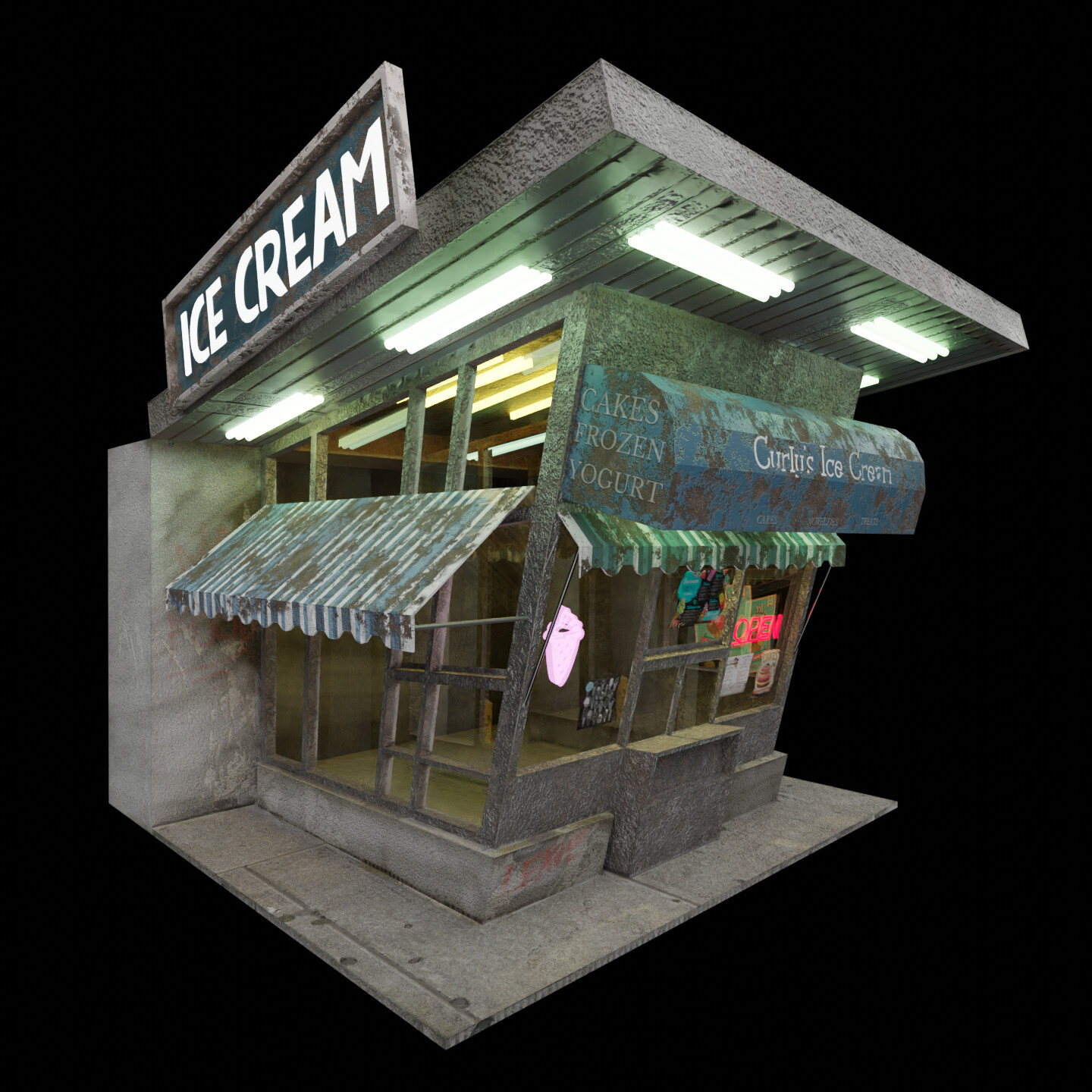 ArtStation - Abandoned Ice Cream Shop