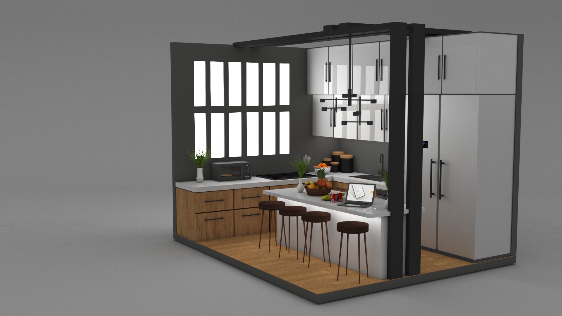 ArtStation - Modern Kitchen Isometric Design - 3D Max | day view