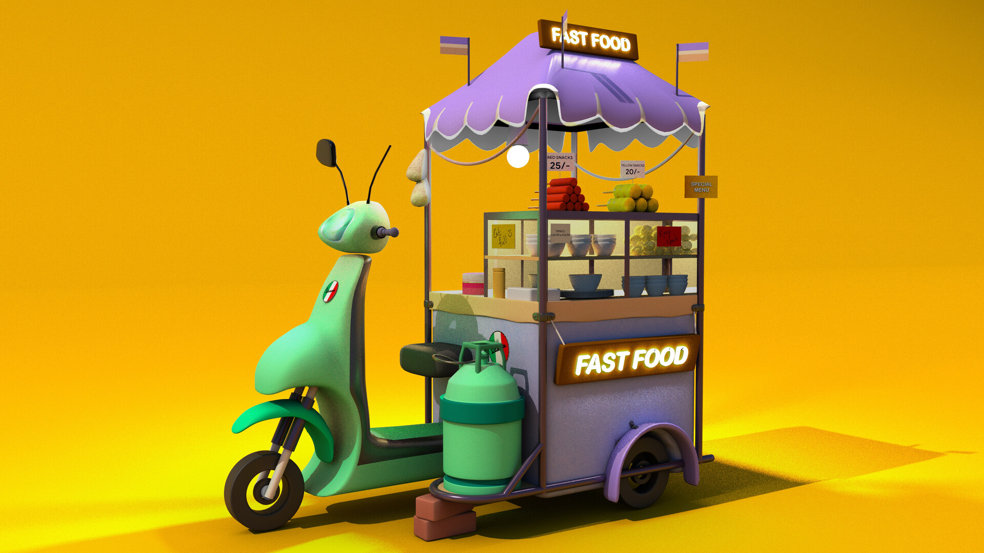 ArtStation - Cartoonic Fast Food Vechile