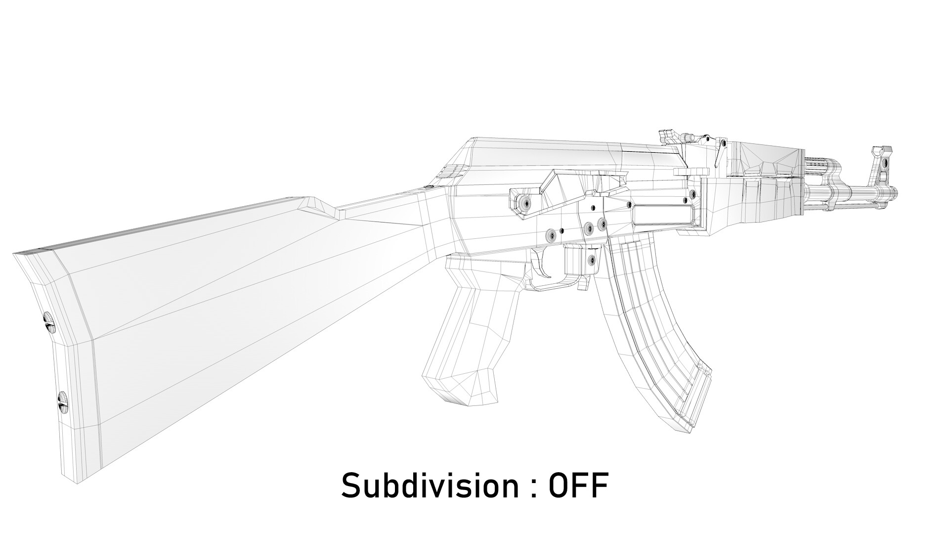 Ak 47 Drawing 3d