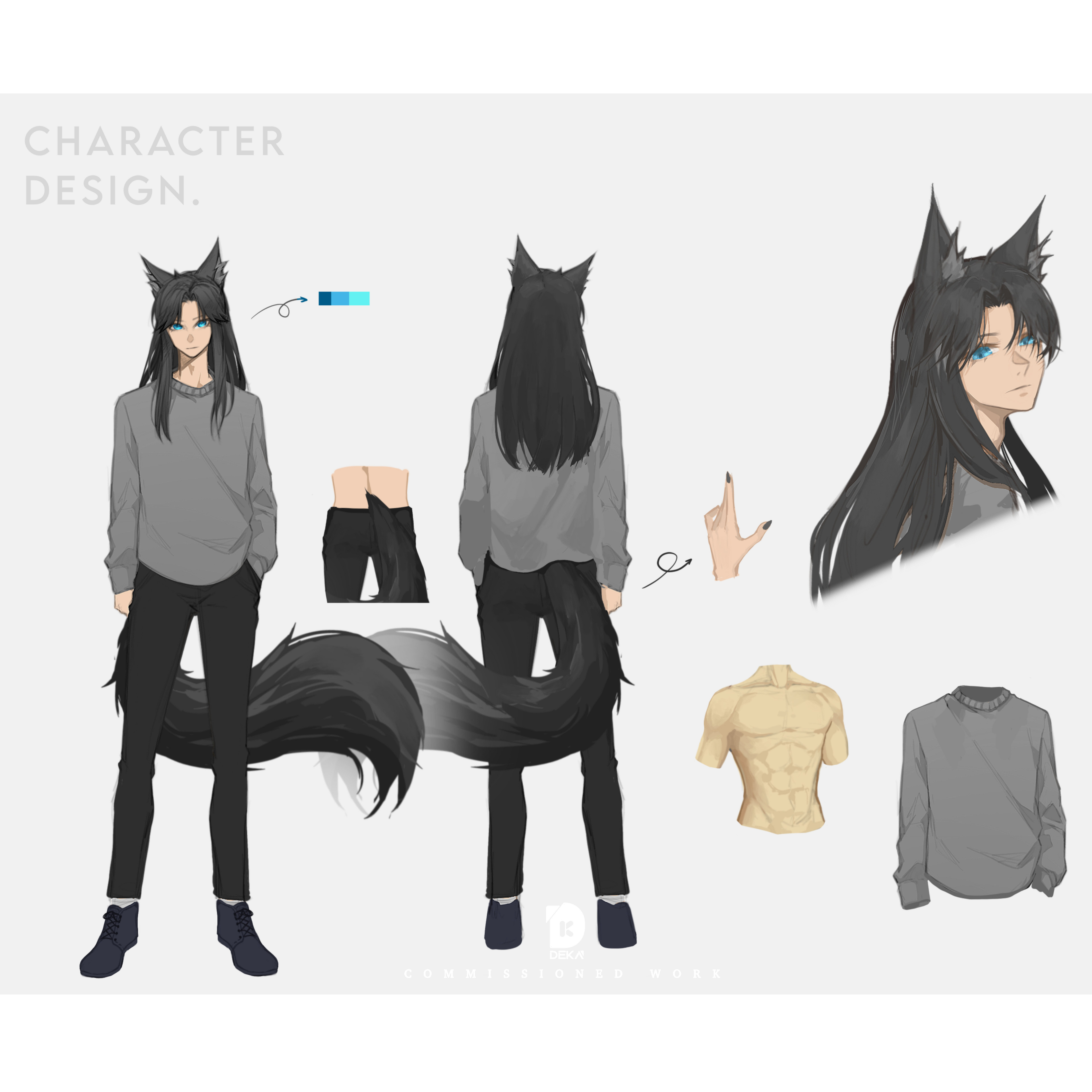 Avetetsuya Studios - anime styles character design wolf