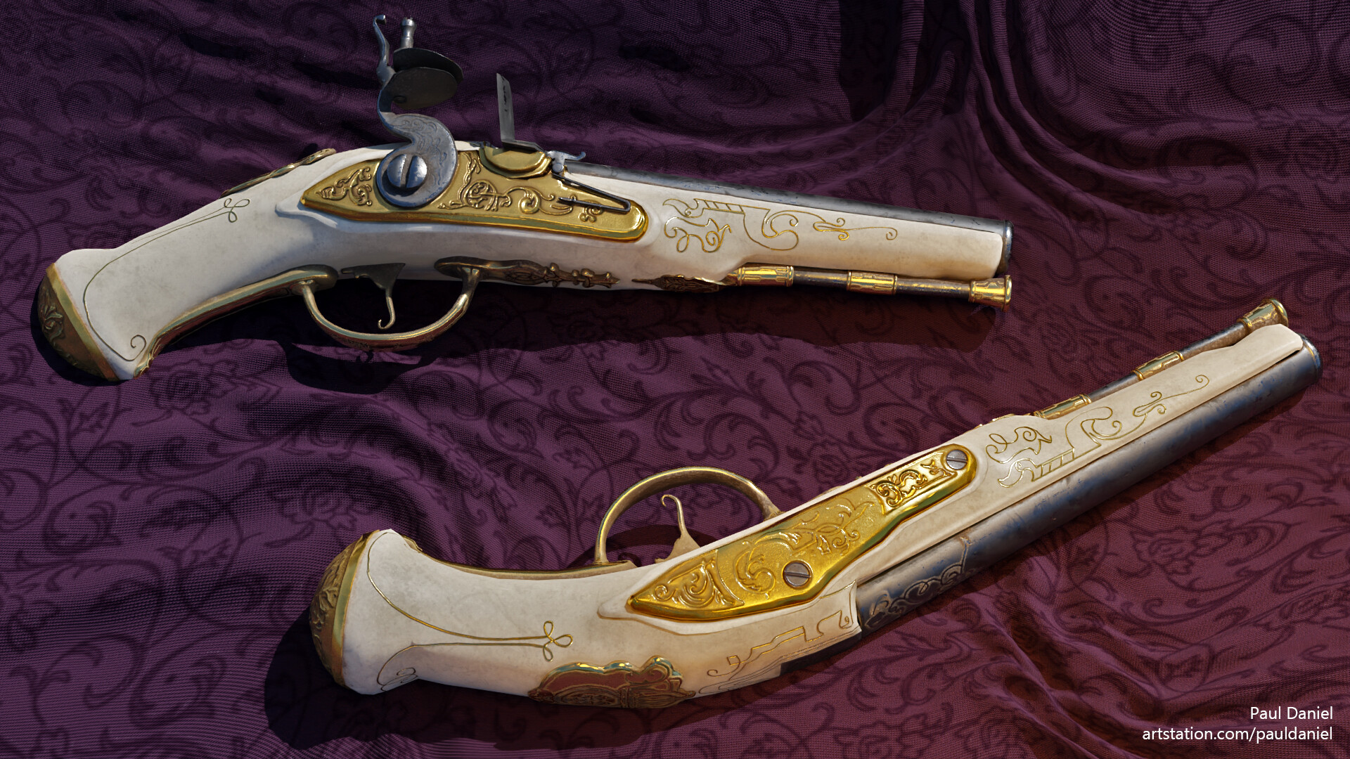 ArtStation - Ivory Flintlock Pistol