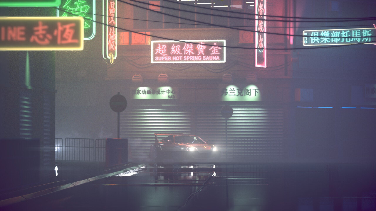 ArtStation - Neon & Car