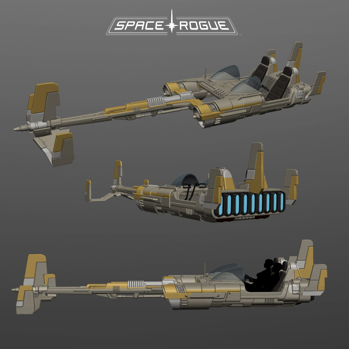 ArtStation - Space Rogue: Vehicle concept 'Speeder bike'