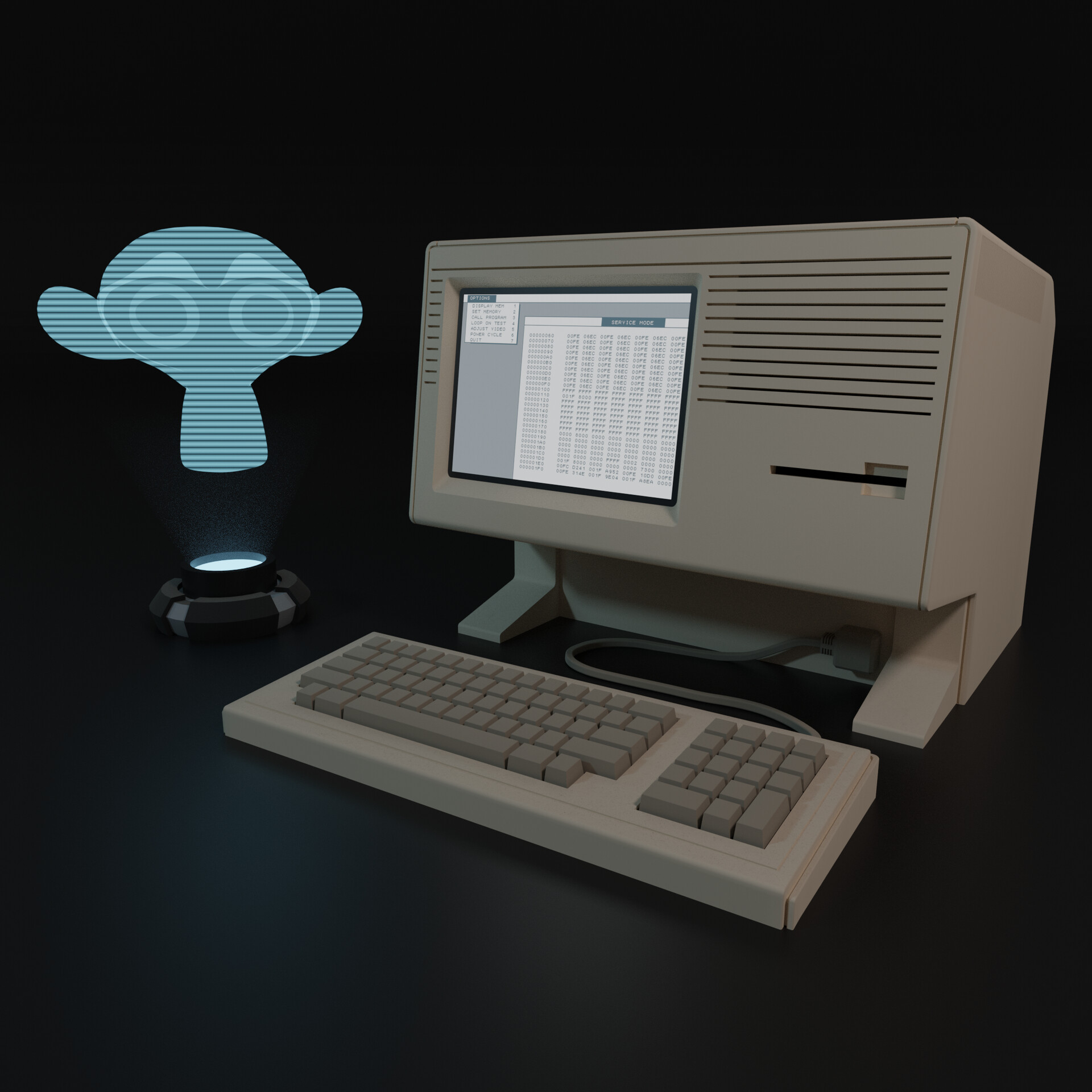 ArtStation - Apple Lisa with Hologram