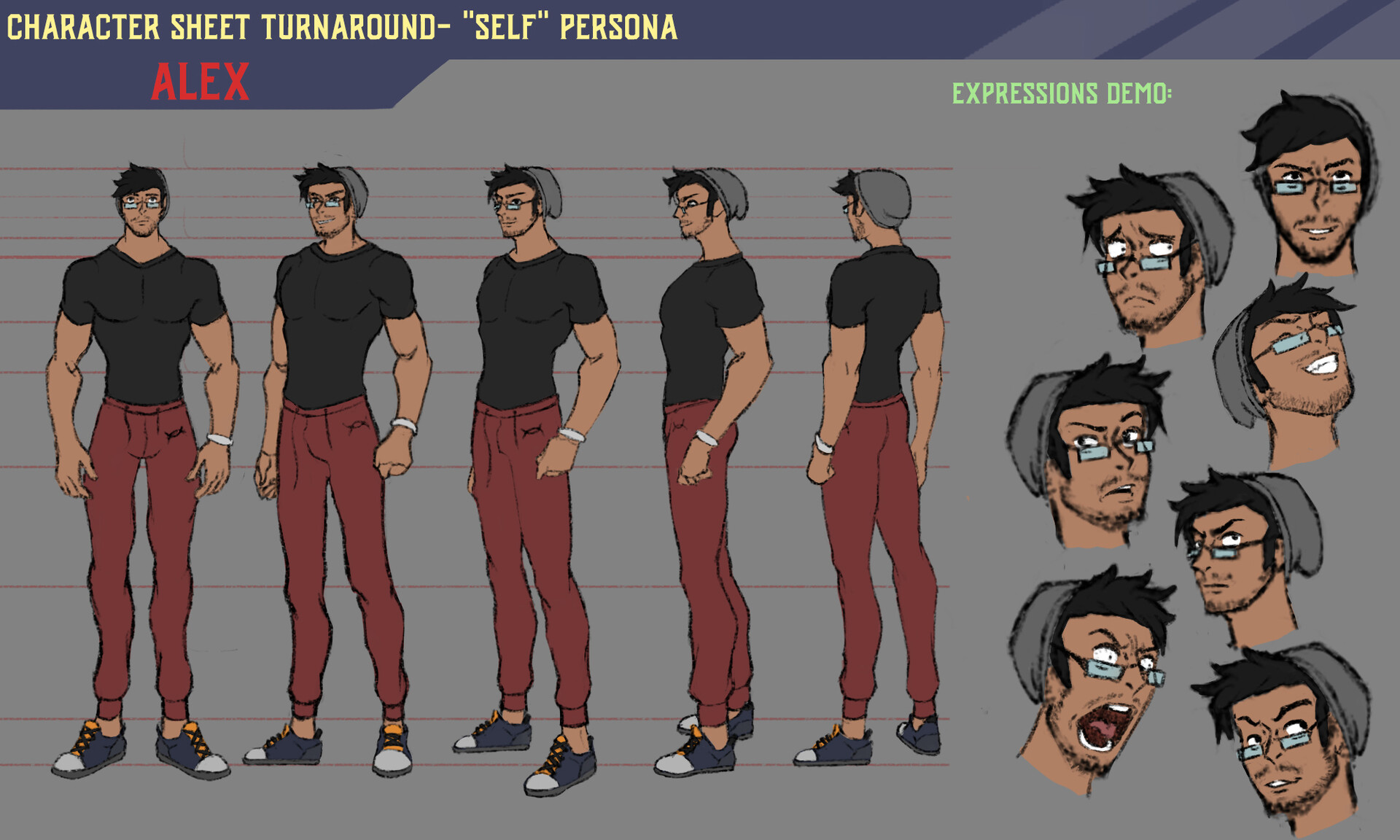 ArtStation - [Character Concept] Alex Turnaround Sheet