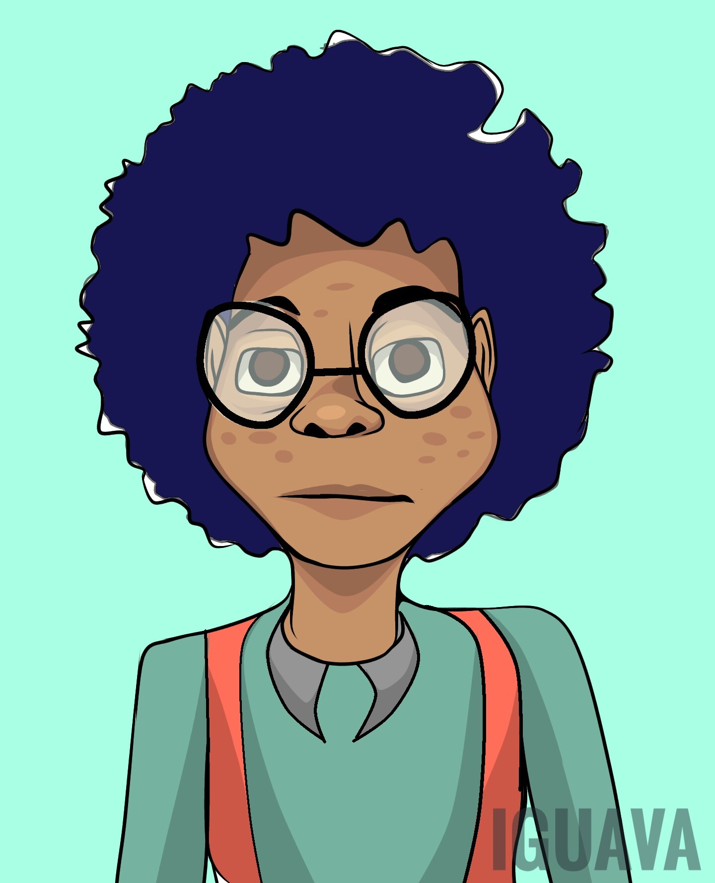 black nerd cartoon