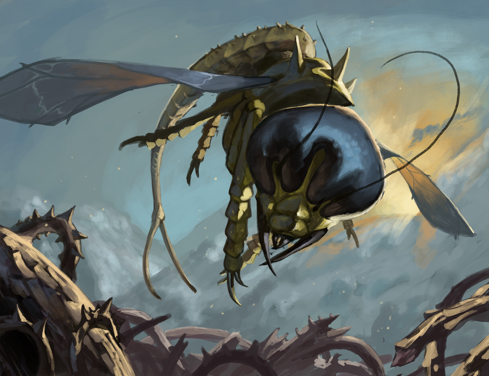 ArtStation - Scout Drone, Giant Scarab, and Military Band card arts