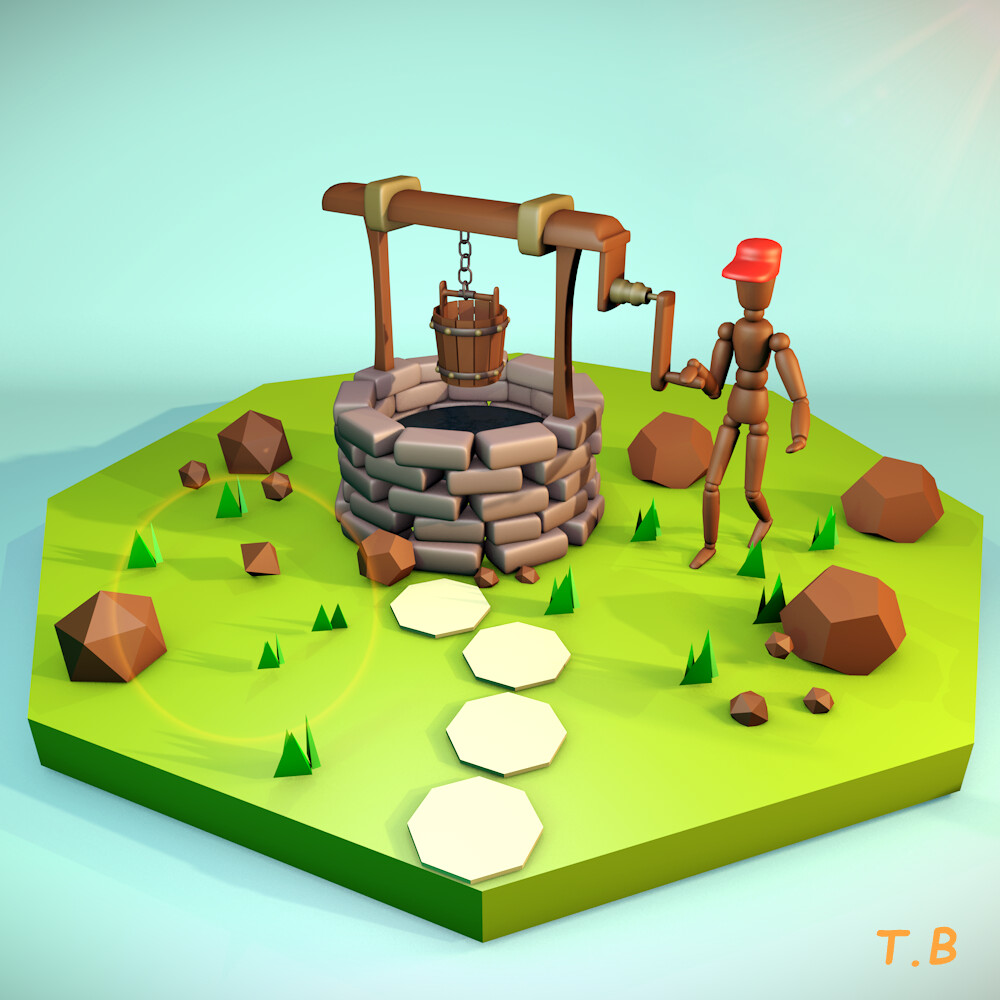 ArtStation - A lowpoly well (2022)