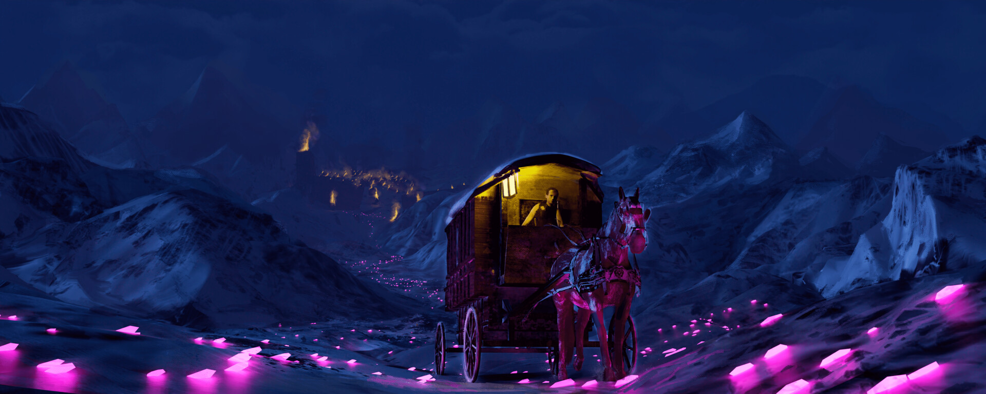 ArtStation - Caravan in the snow