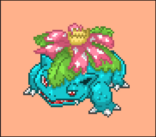 Venusaurier Pixelkunst