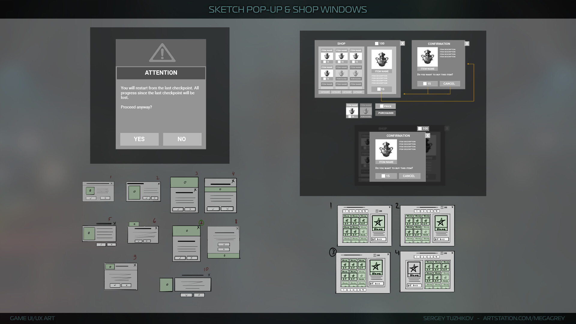 Sergey Tuzhikov - UI/UX - Cyberpunk Post - Apocalypse Game