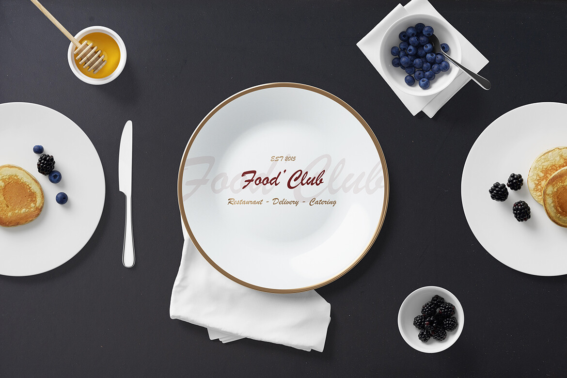 ArtStation - Plate Mockup - Restaurant Set