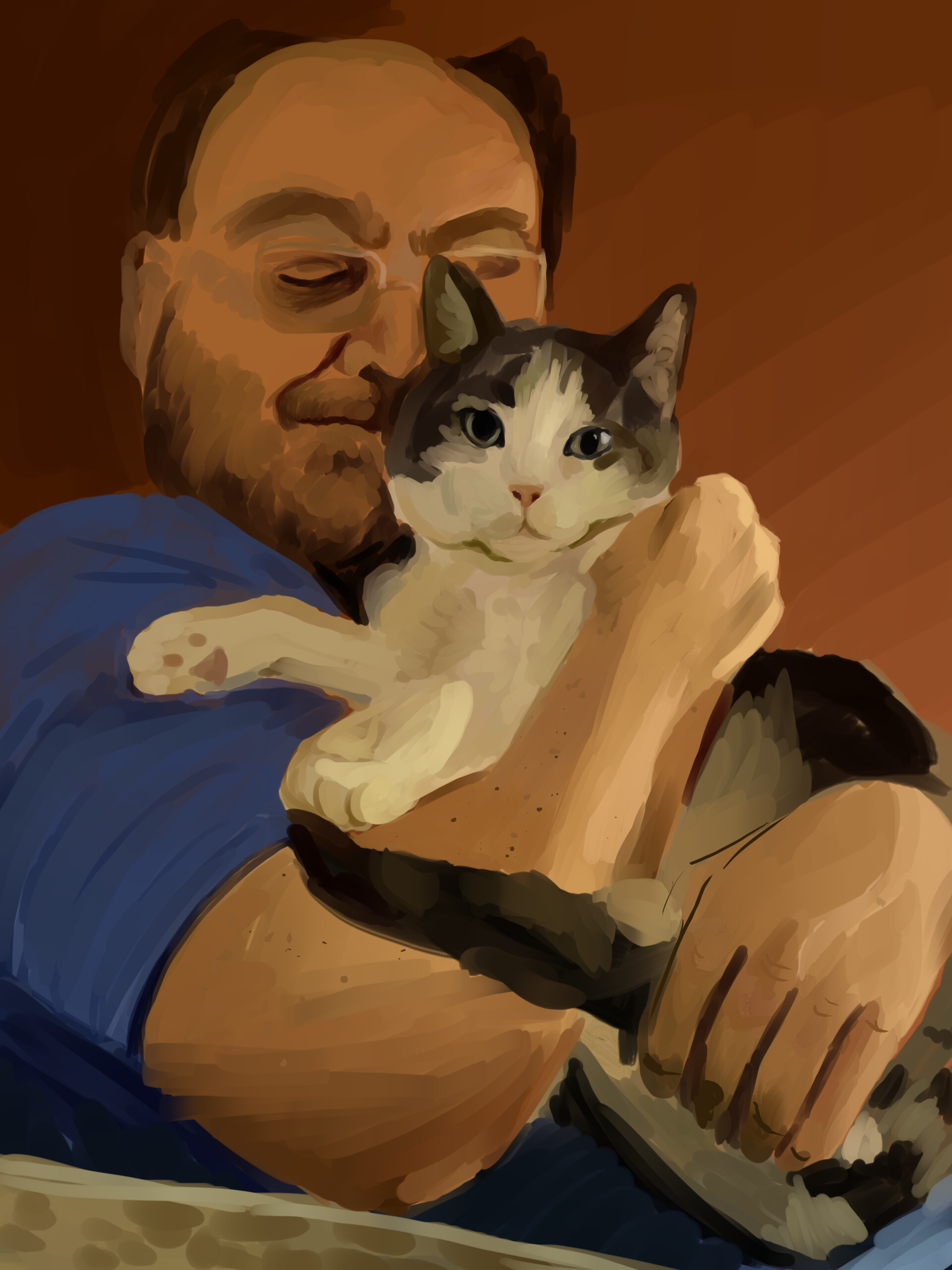 ArtStation - Study of a Father and his Cat