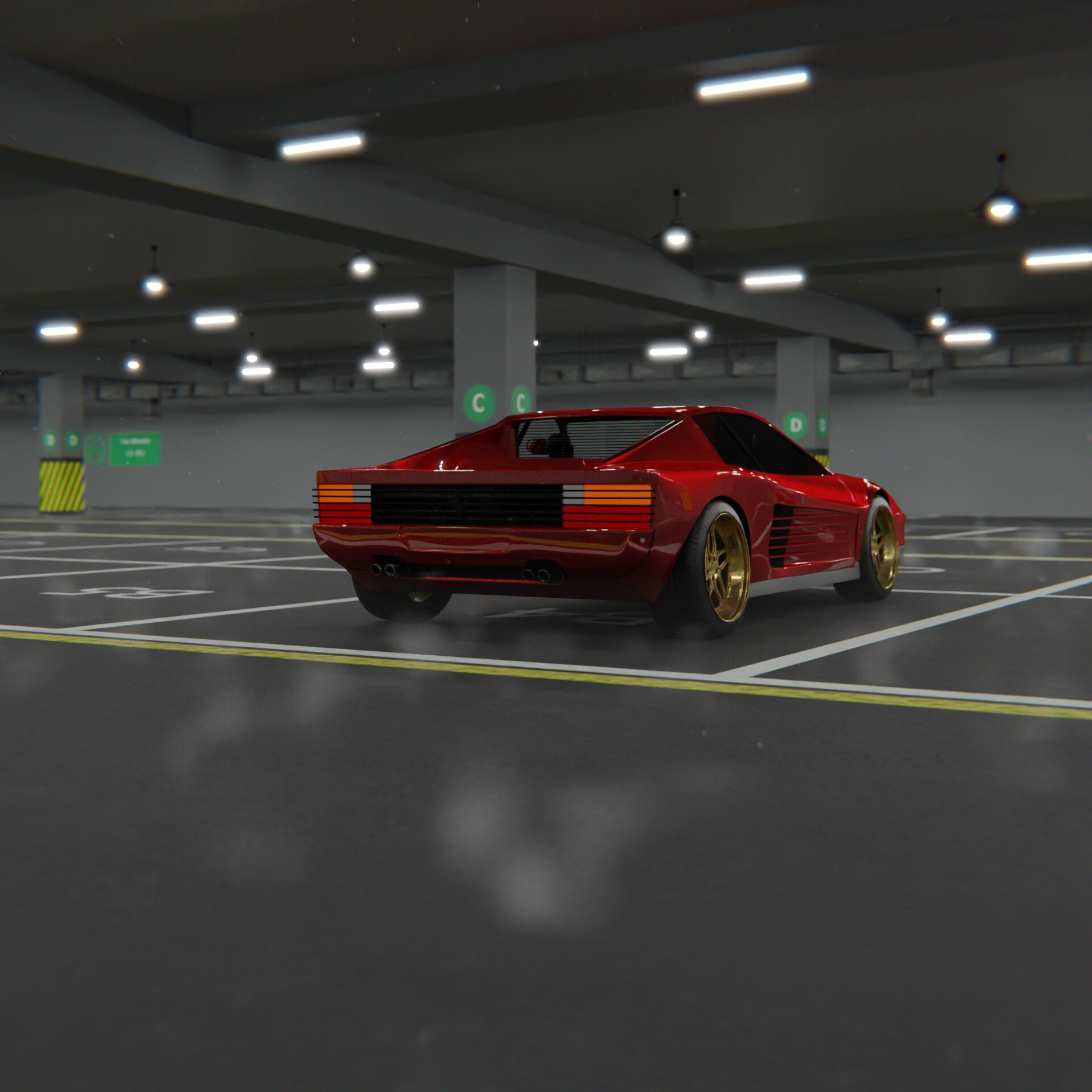 ArtStation - Ferrari Testarossa