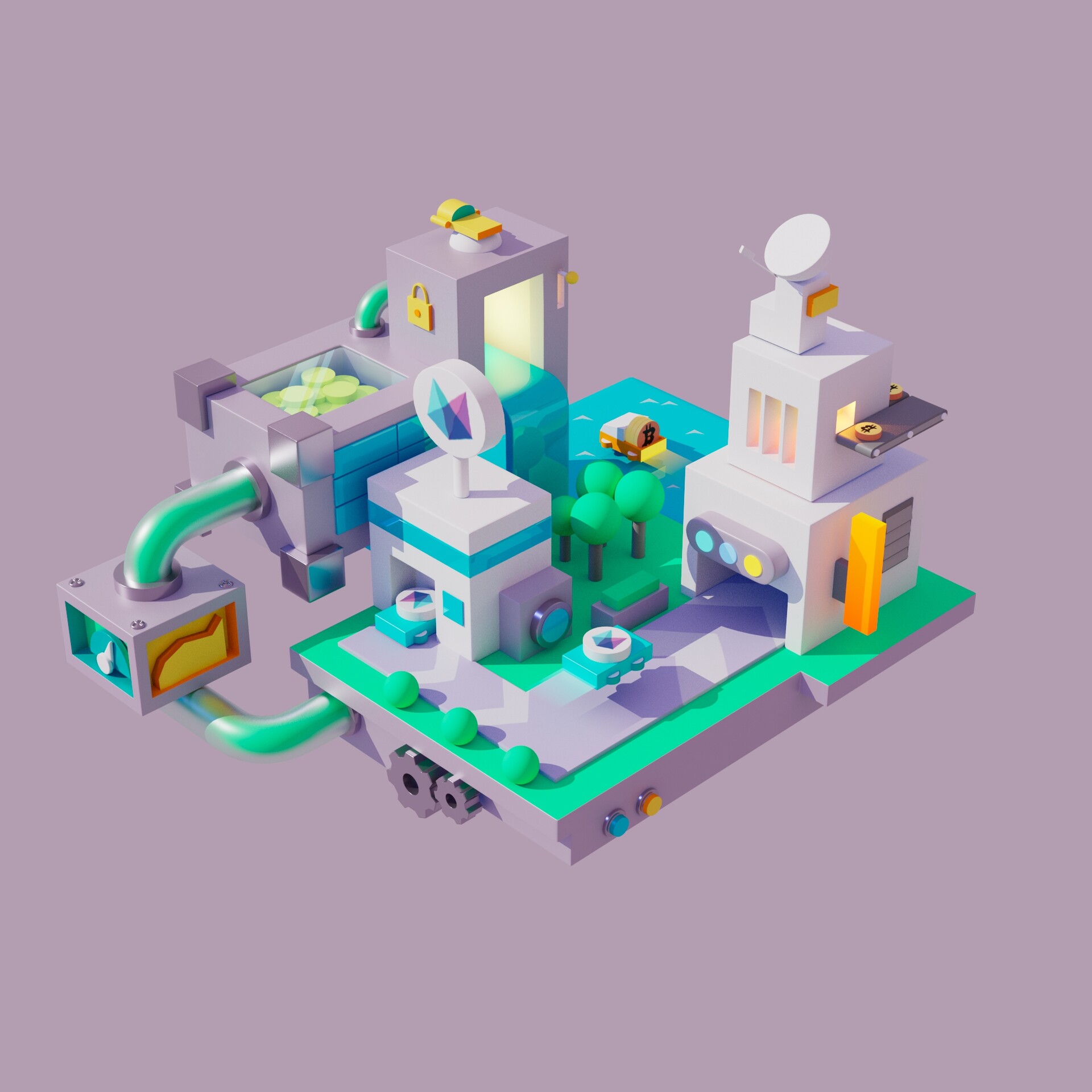 ArtStation - Bitcoin city :)