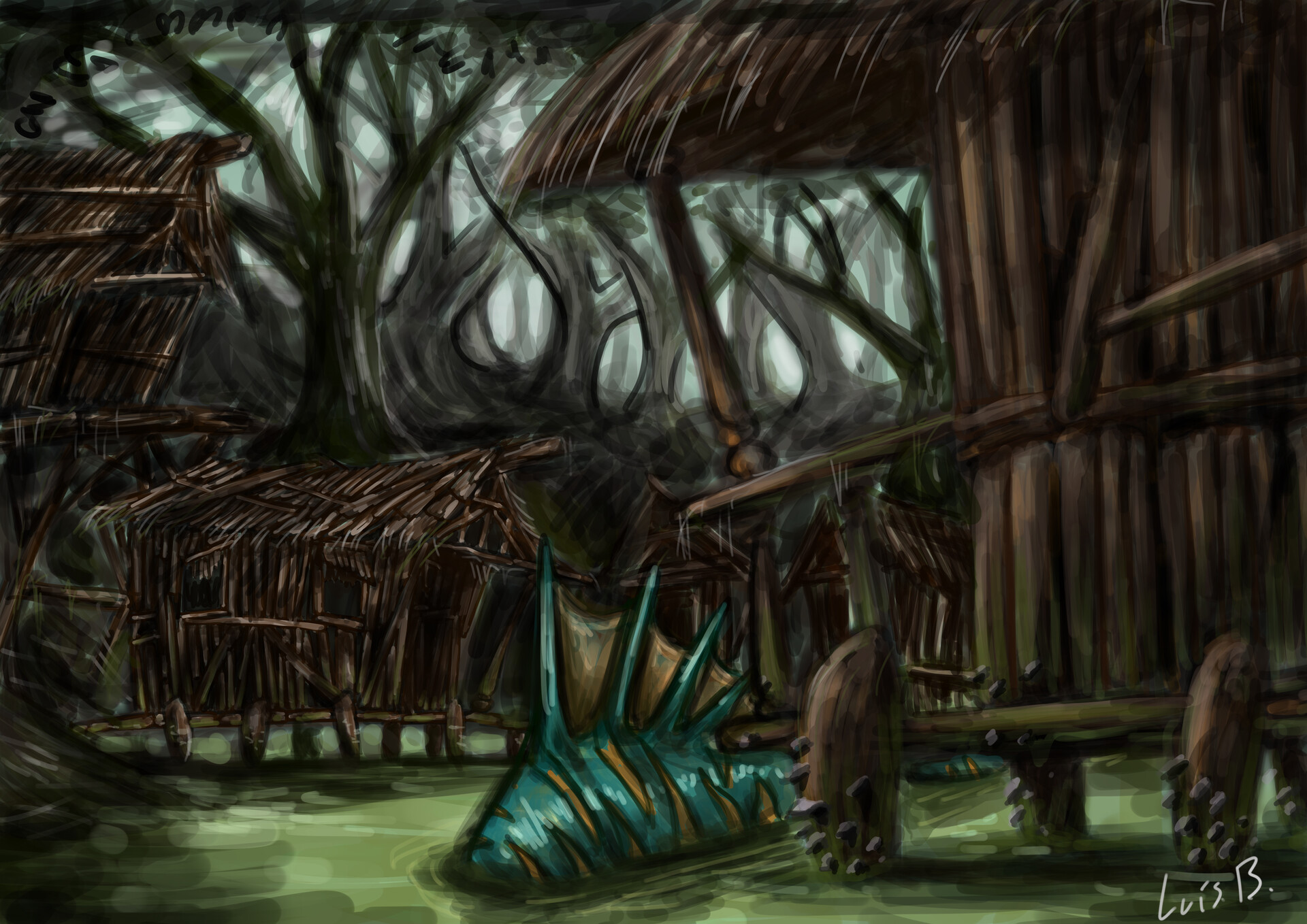 ArtStation - swamp town