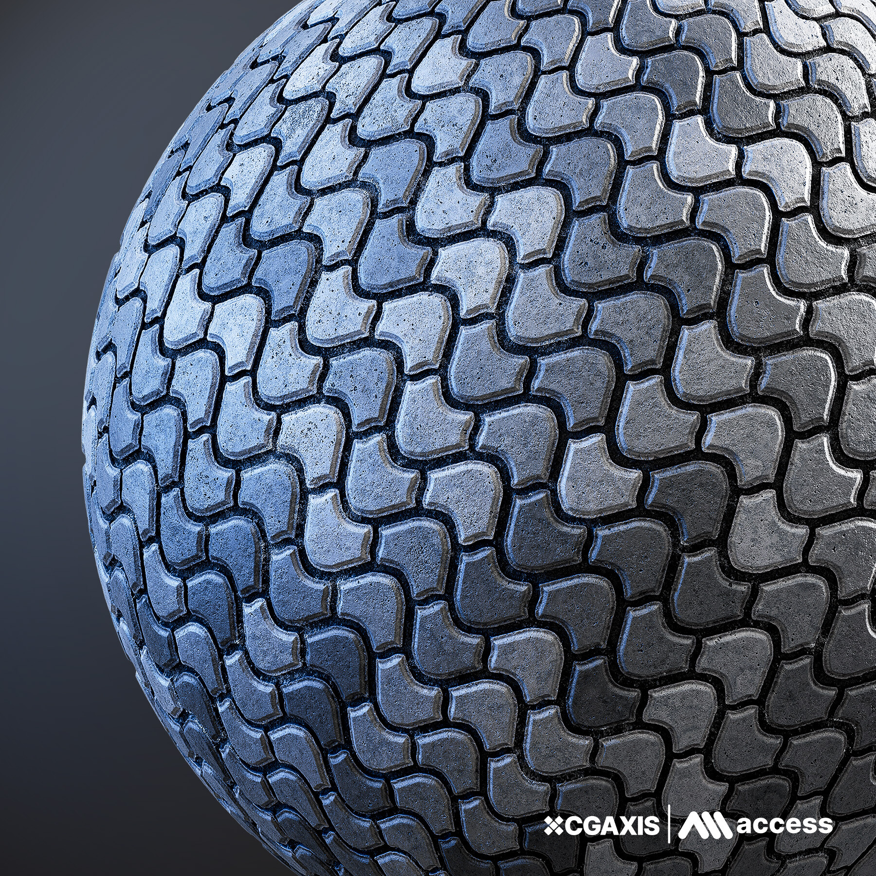 CGAxis - Grey Pavement (PBR material x PBR texture)