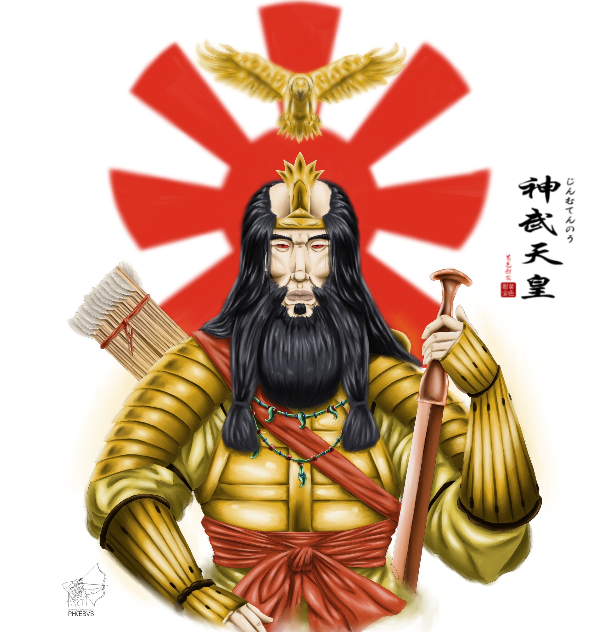 ArtStation - 神武天皇 (Jinmu Tennō - divine power)