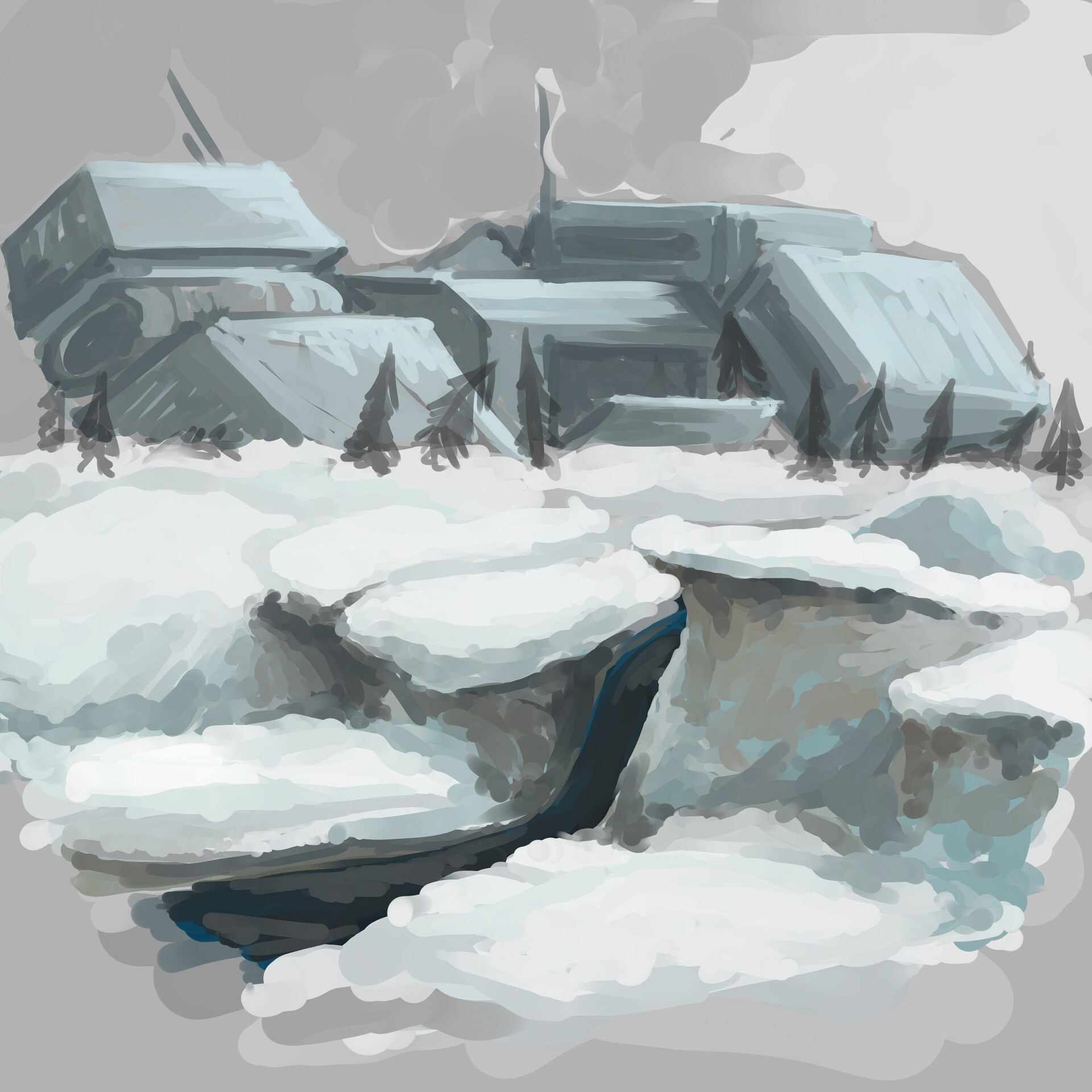 ArtStation - Crashed freighter