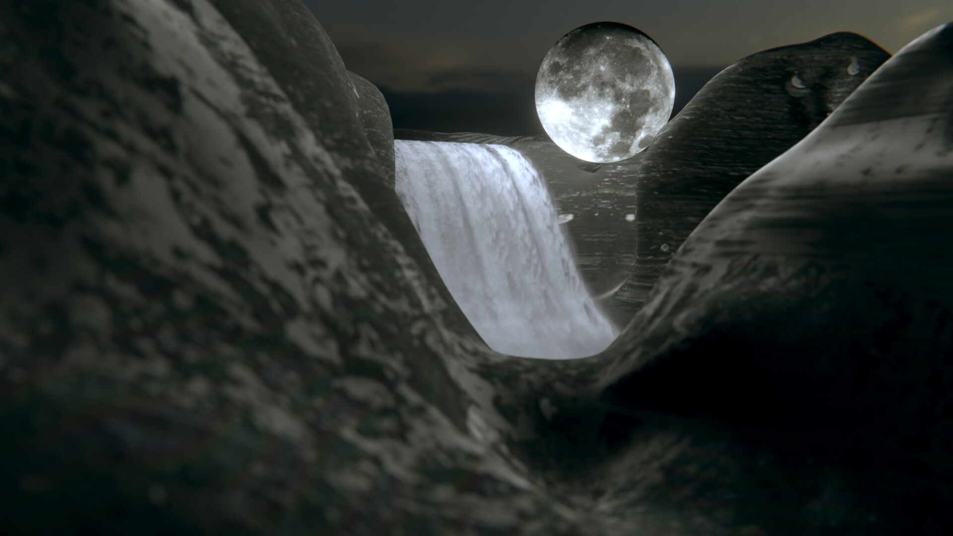 ArtStation - Waterfall flowmap with Geometry Nodes and Animation Nodes in Blender - Tutorial