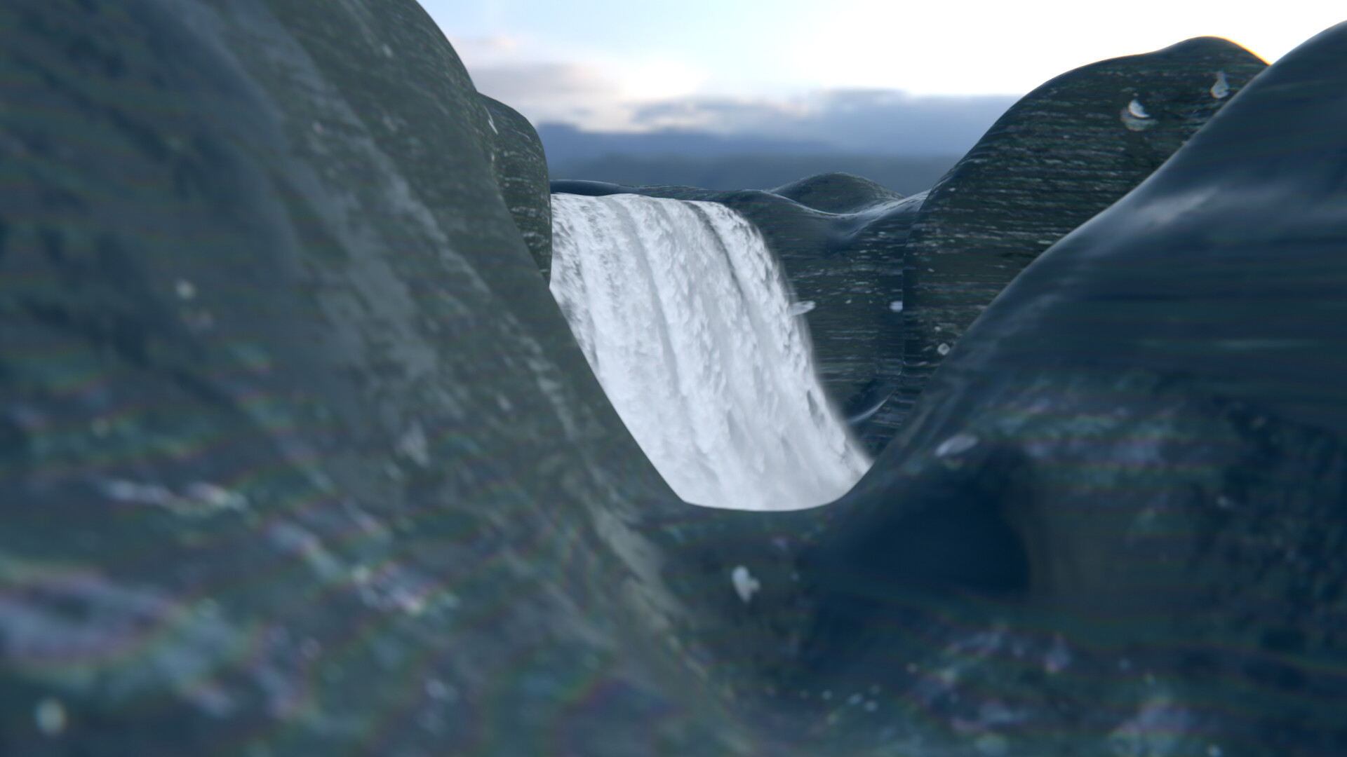 3D Singh VFX - Waterfall flowmap with Geometry Nodes and Animation Nodes in Blender - Tutorial