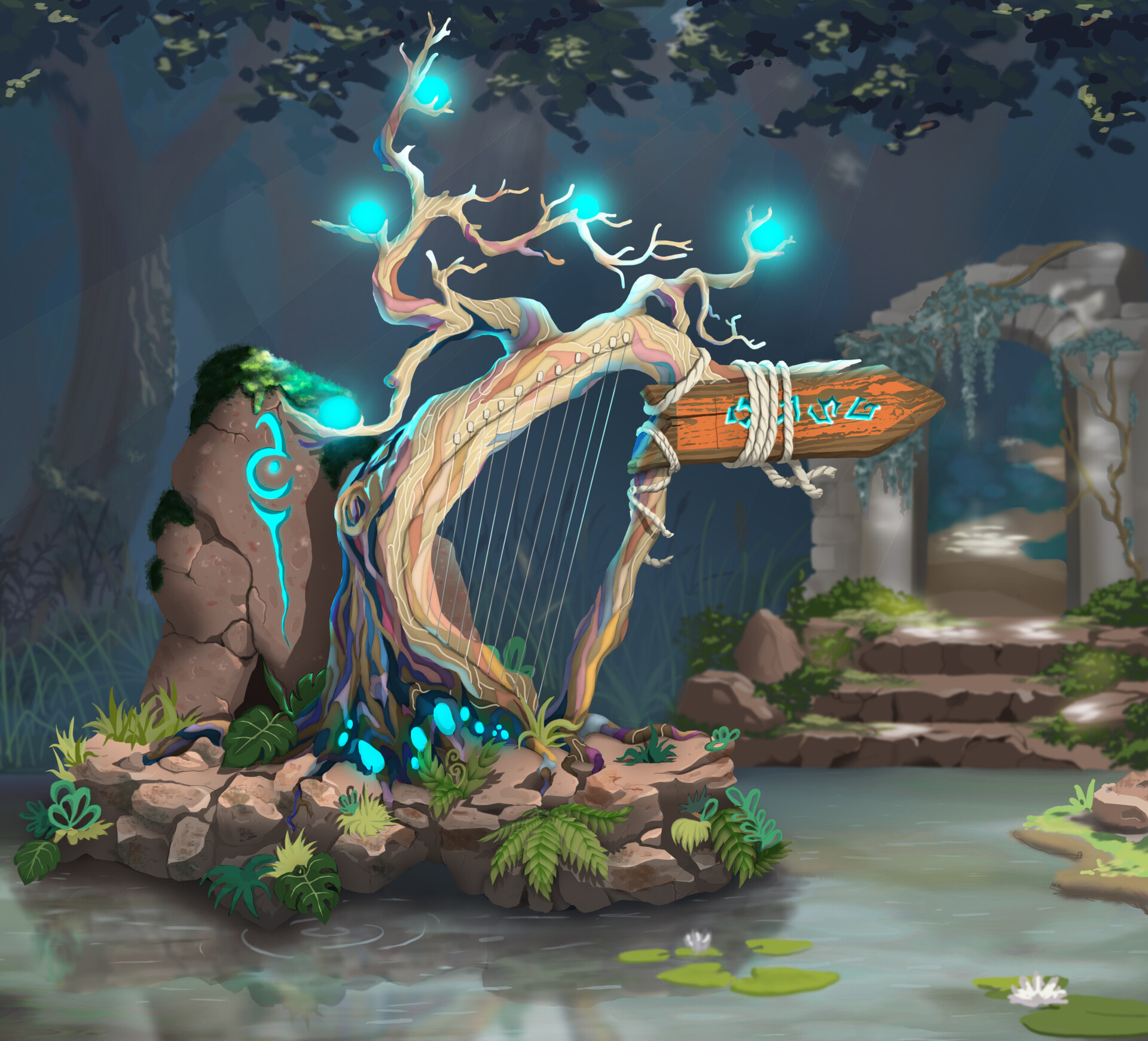 ArtStation - Elven road sign