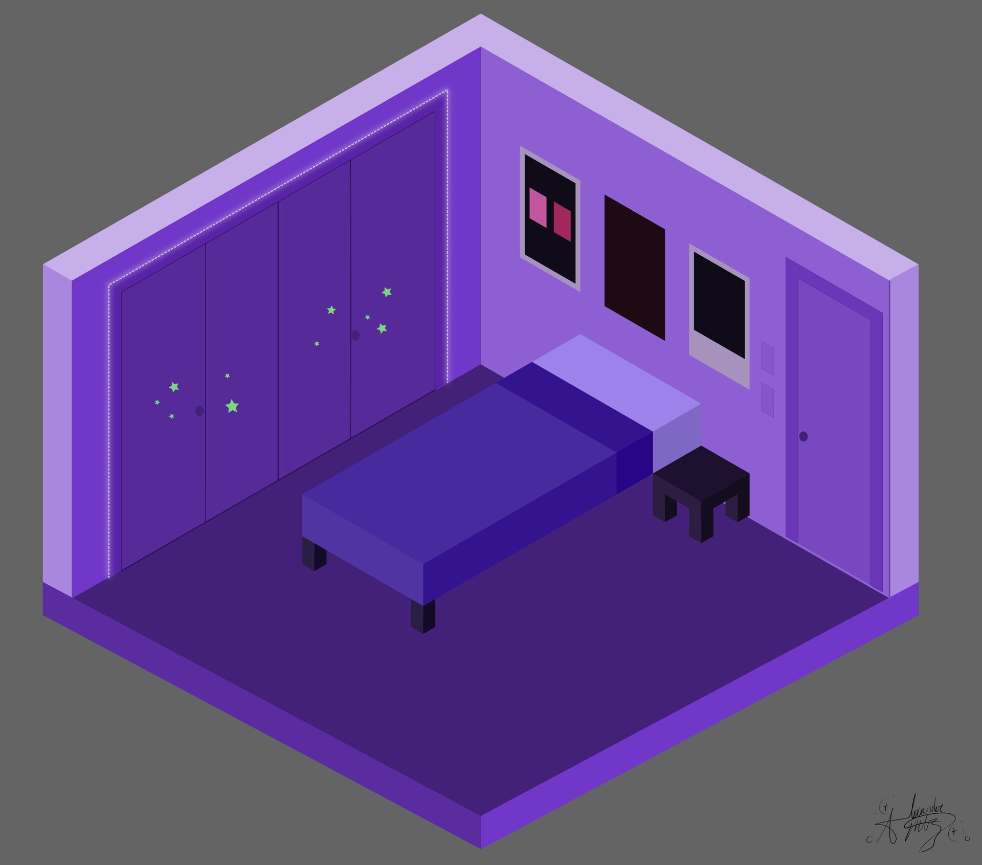 ArtStation - My Purple Bedroom.