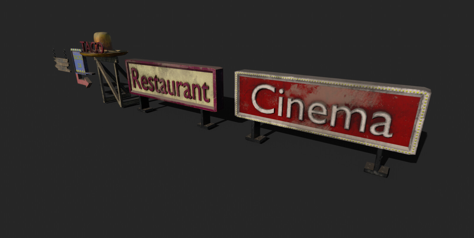 Thunder 3D Dojo - retro post apo sign collection