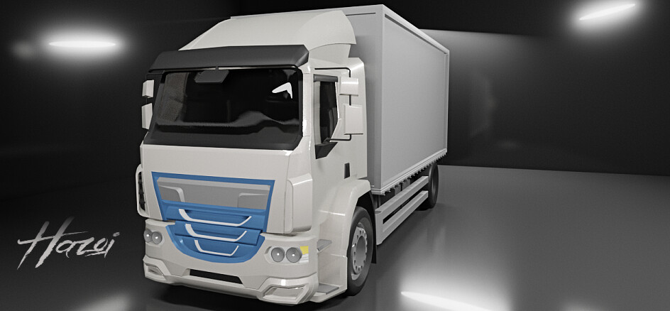 ArtStation - DAF LF Electric Box Truck