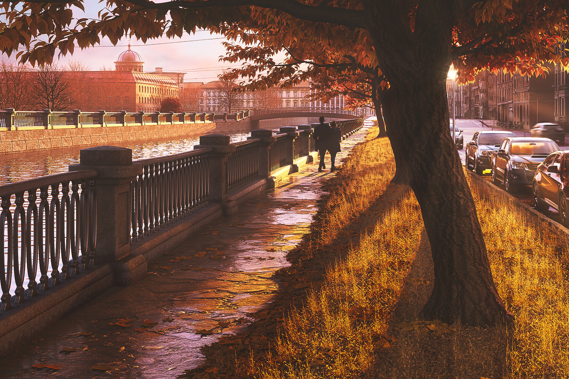 ArtStation - Sunset in Saint Petersburg