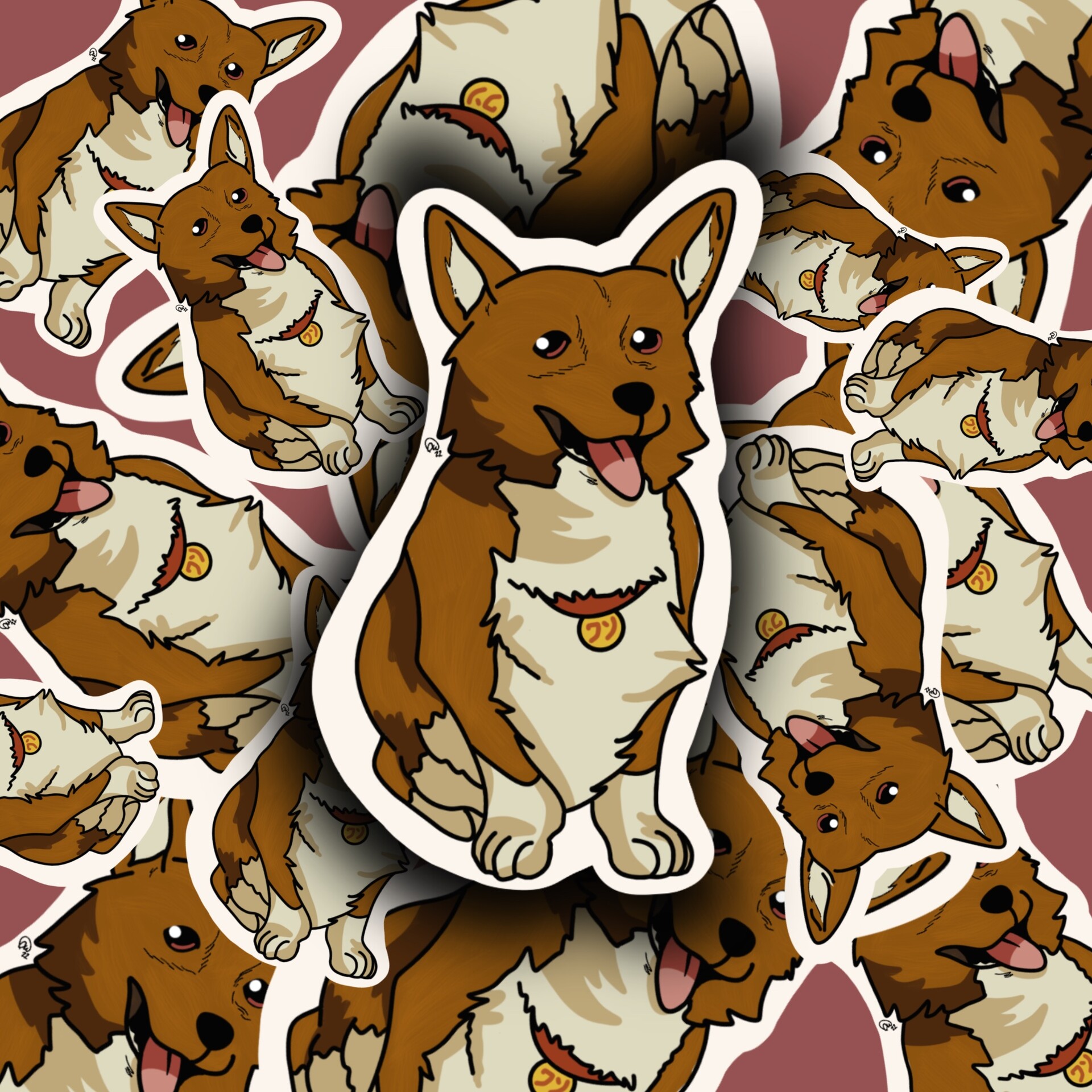 ArtStation - Ein: Cowboy Bebop Die Cut Sticker Design (Dog)