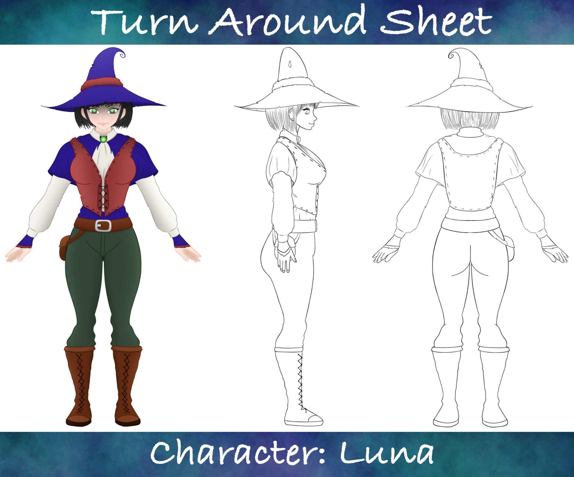 ArtStation - Character Sheets - Luna Witch