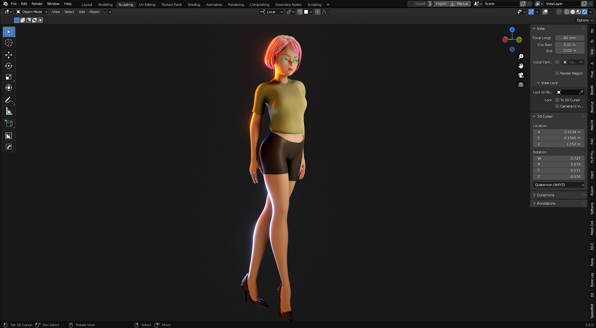 Phong Ly - Posing character in Blender