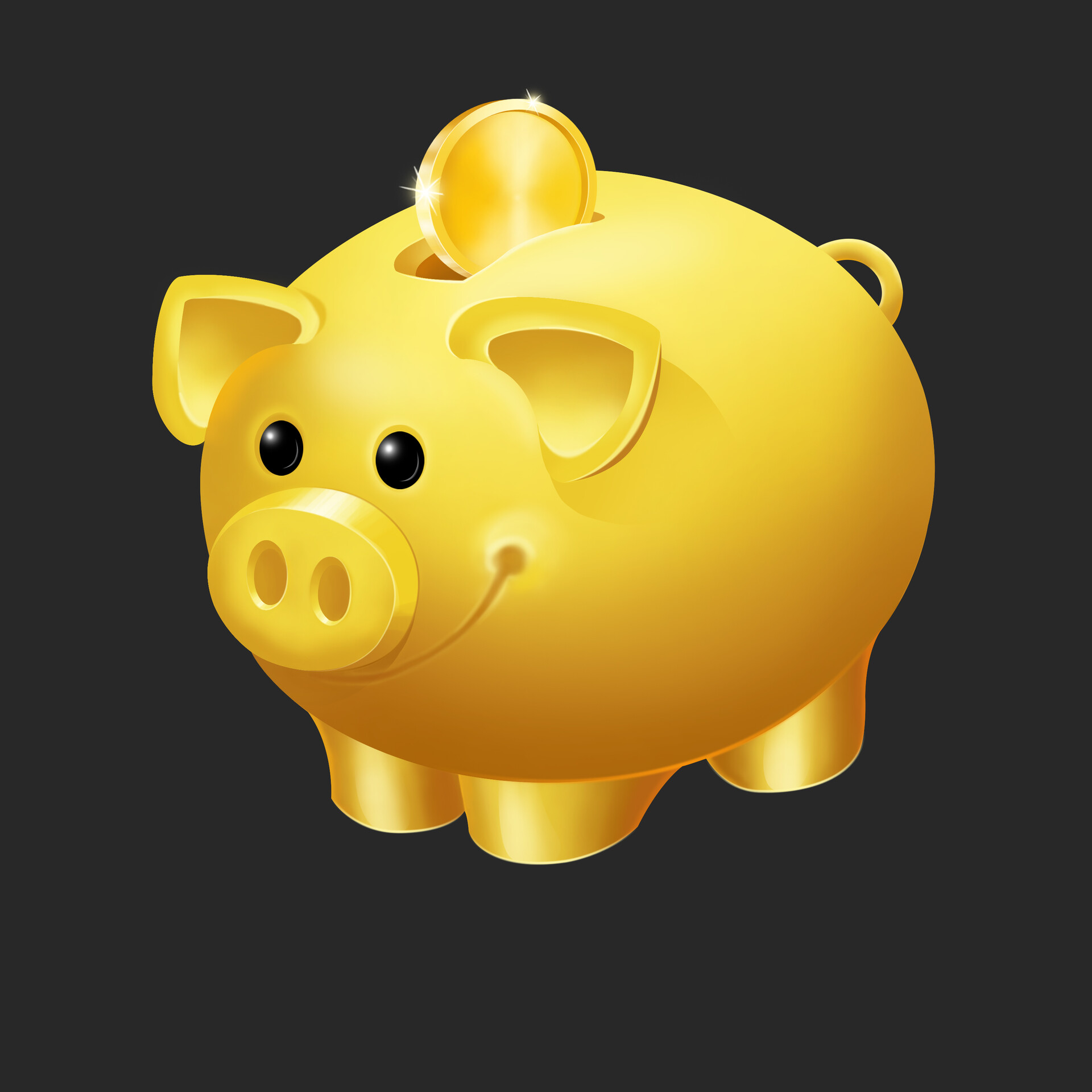 ArtStation - Piggy bank and coin