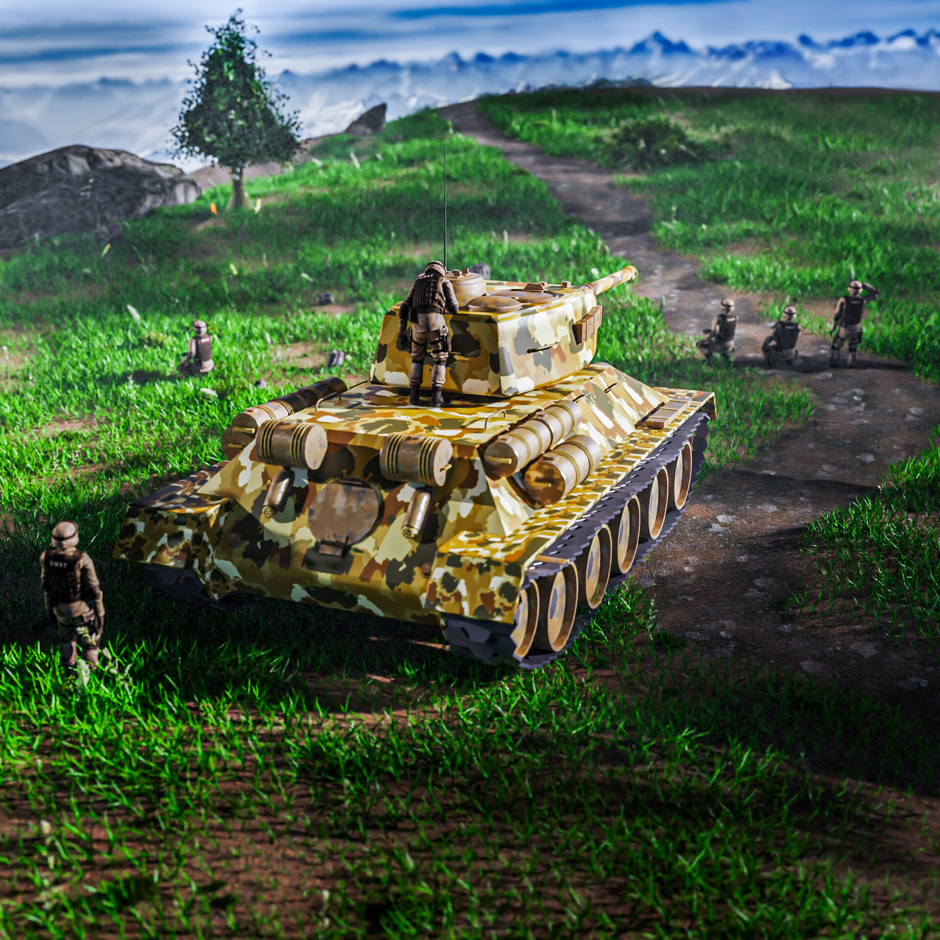 ArtStation - Tank On Top Of The Hill