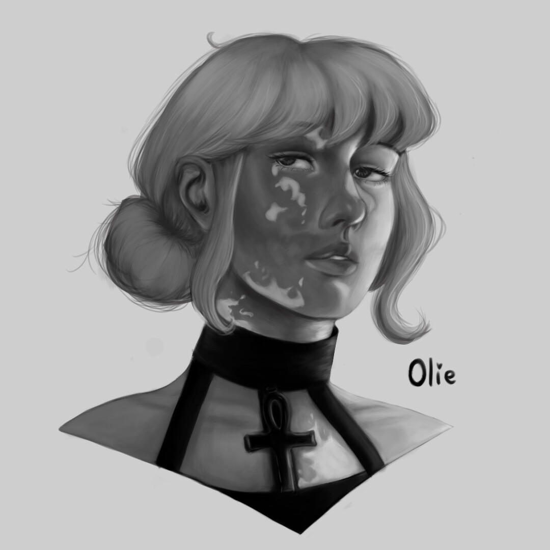 ArtStation - Grayscale painting - Clarice